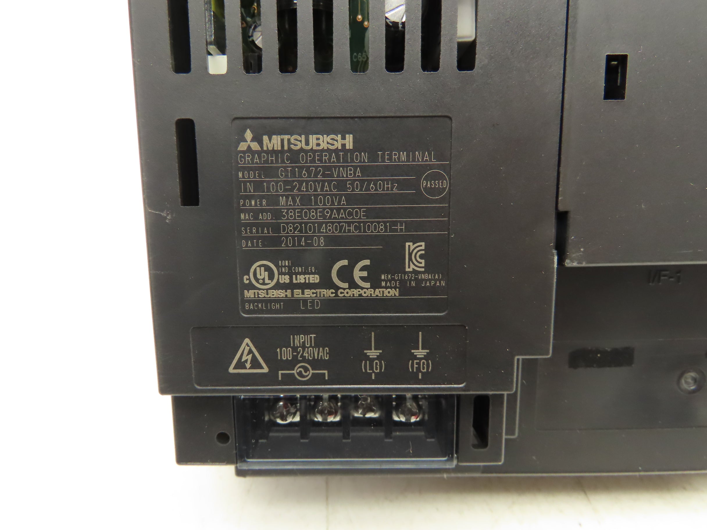 Mitsubishi GT1672-VNBA 10.4" Color Touch Panel 640x480p 100-240VAC Col ...