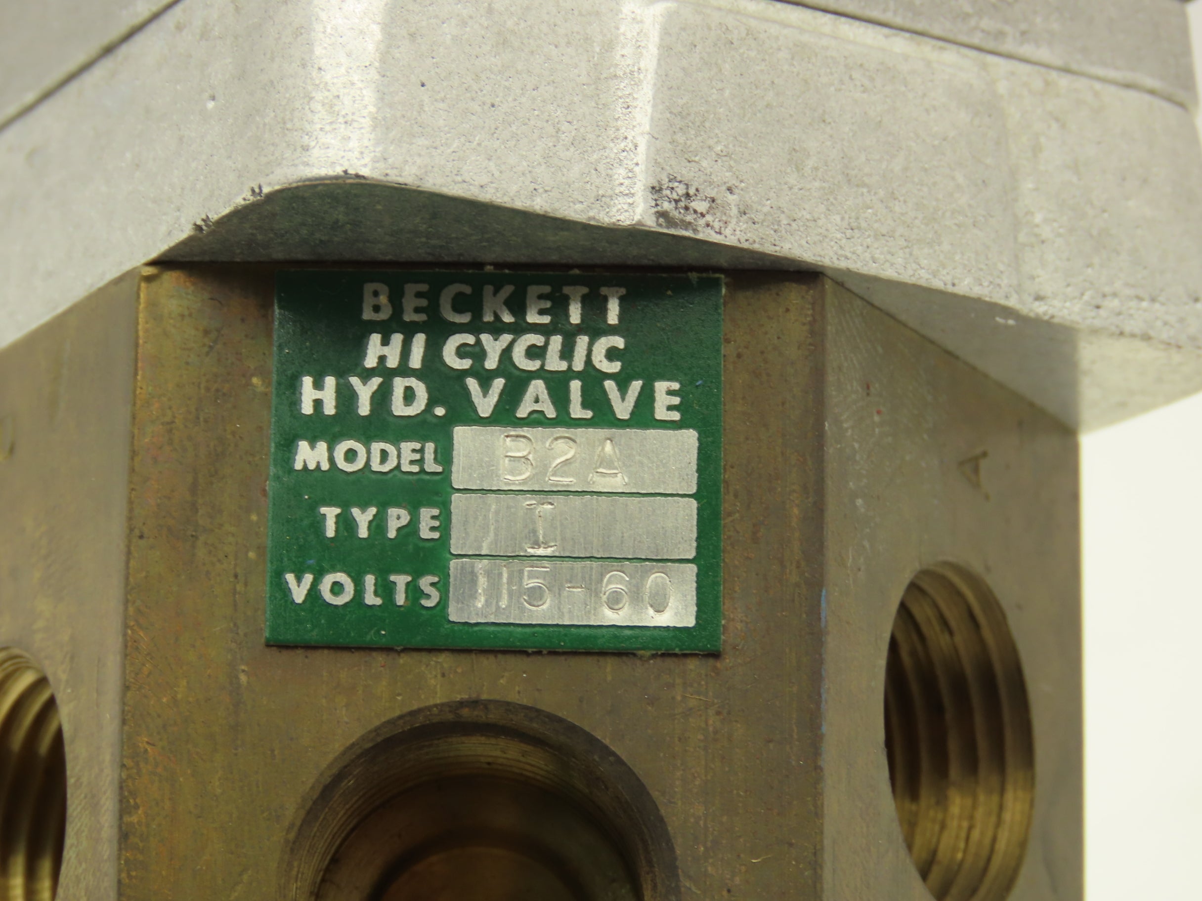 Beckett B2A Hi-Cyclic Hydraulic Directional Solenoid Valve 2-Pos 1/2"N ...