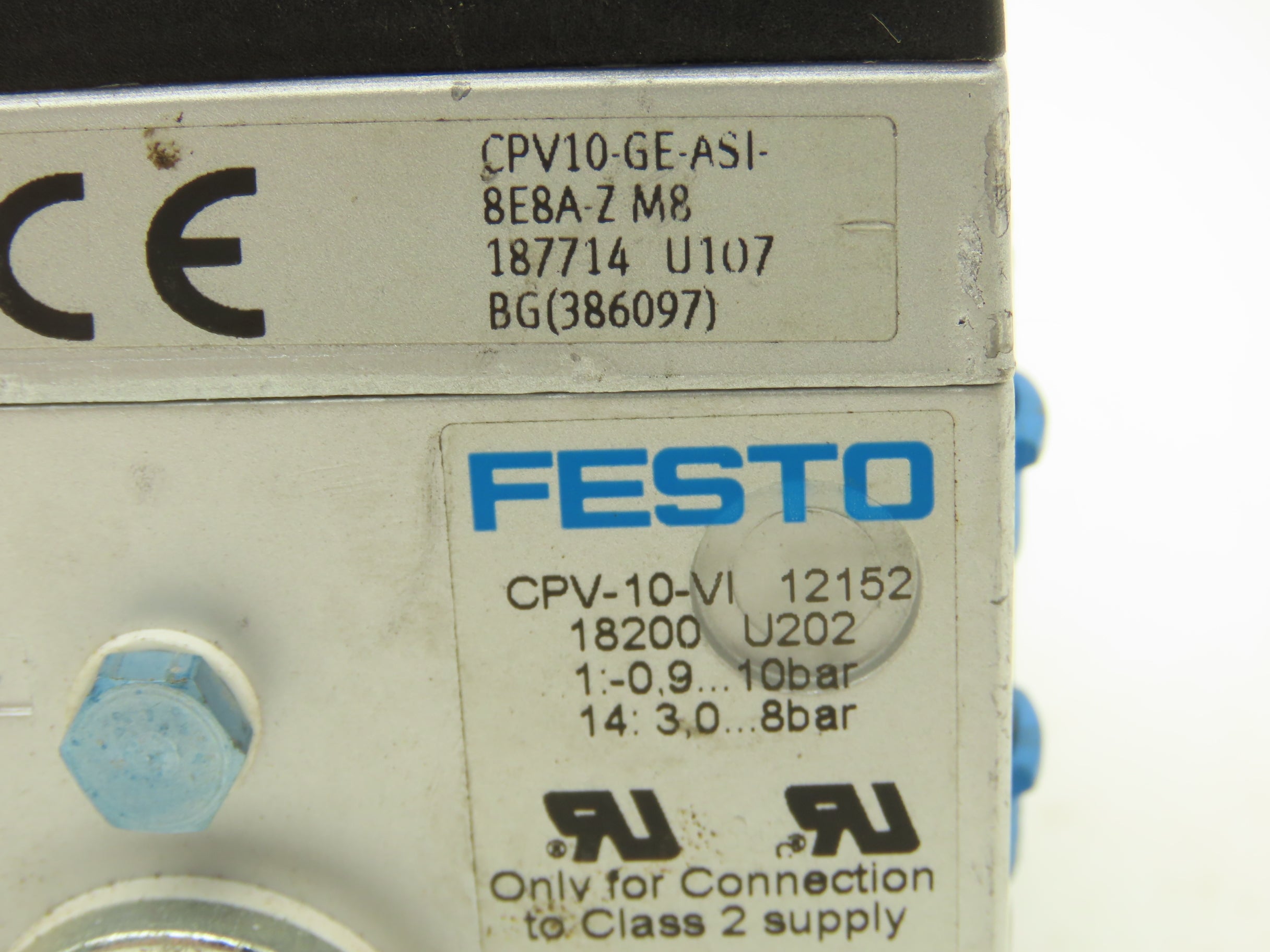 Festo CPV10-GE-ASI-8E8A-Z M8 8-Station Solenoid Valve Manifold 24VDC 0 ...