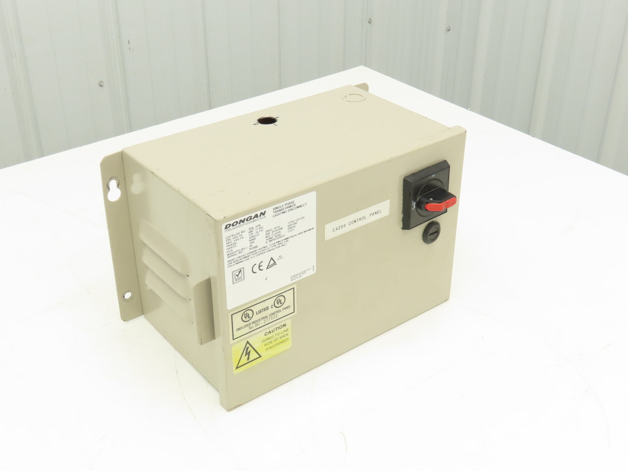 Dongan TDL-170 Transformer Lighting Disconnect 1/2KVA 1PH HV 480V LV 1 ...