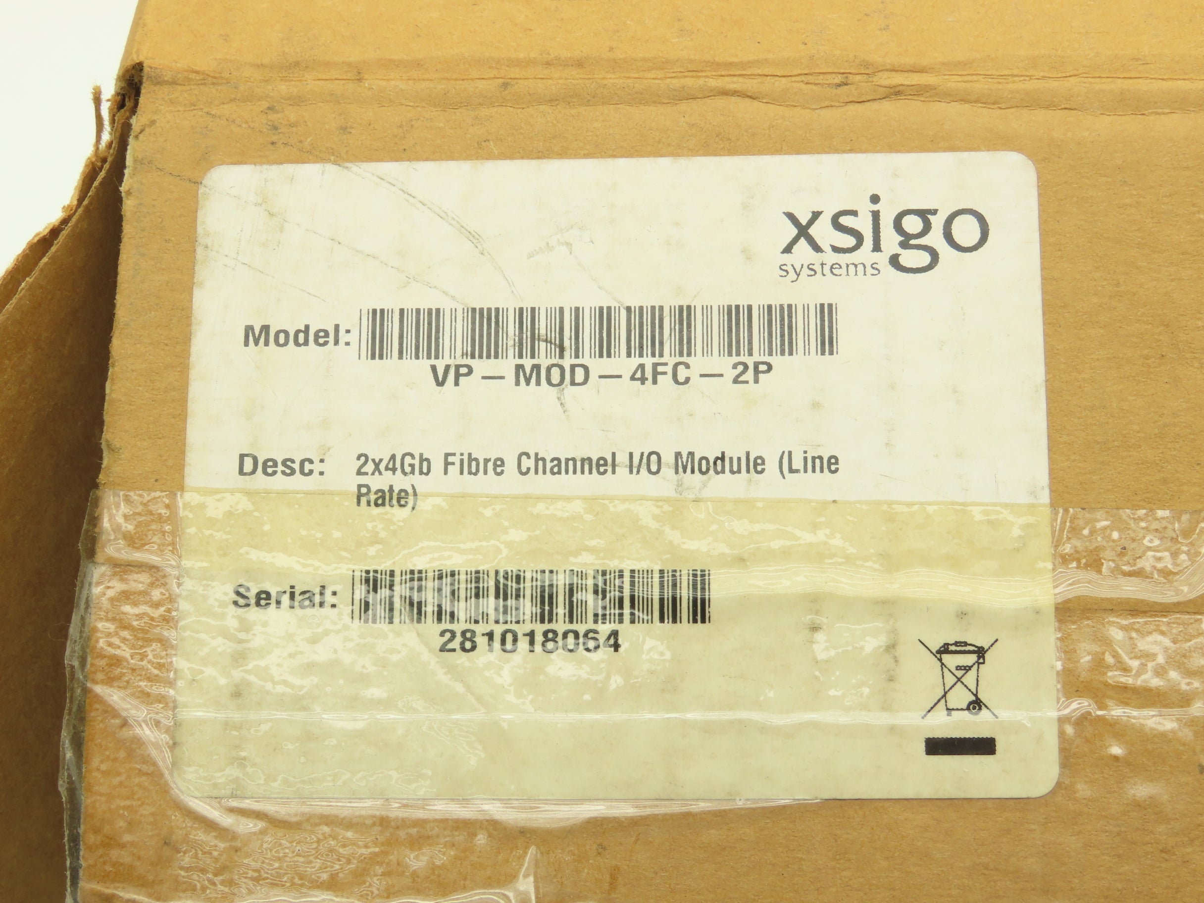 Xsigo VP-MOD-4FC-2P 2x4GB Fiber Channel I/O Module 2 Port 4 Gigabyte C ...