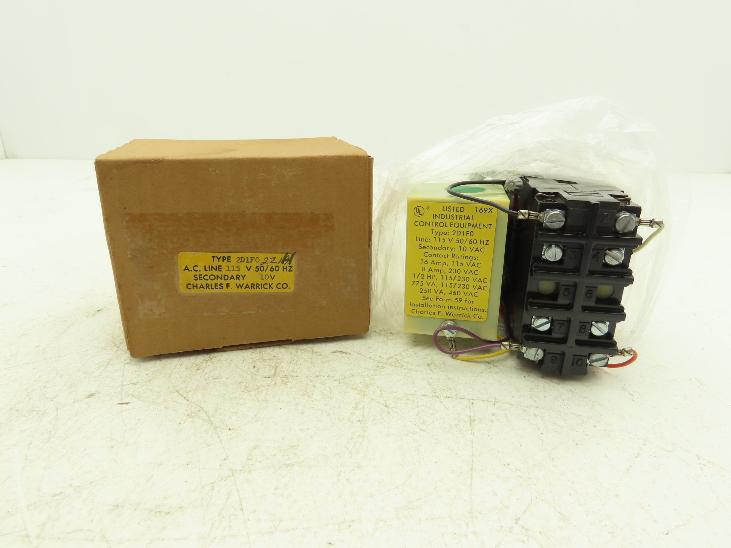 Warrick 2D1F0 Control Relay 115/230VAC 1/2Hp 10VDC Coil – ARROW ...