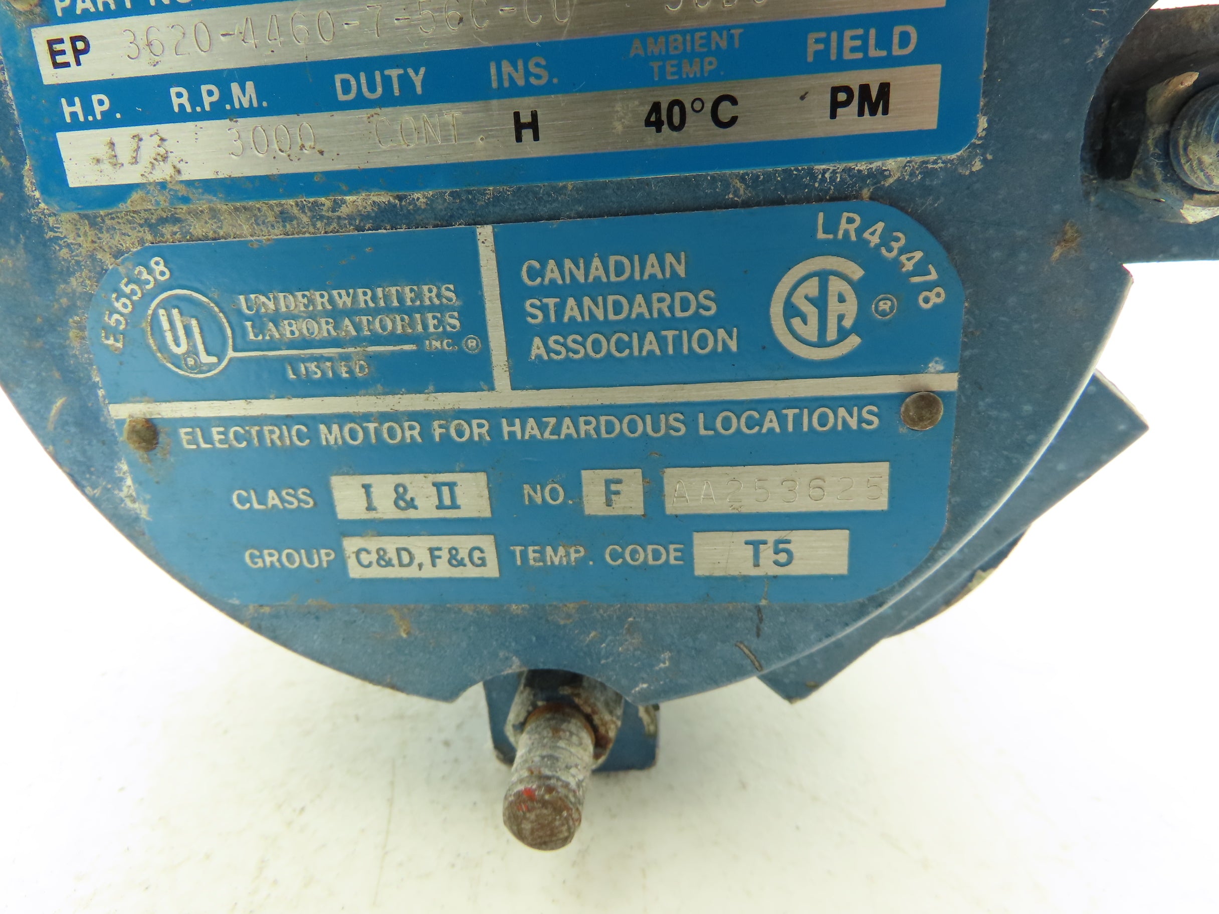 Pacific Scientific 3620-4460-7-56C-CU 90V DC Motor 1/3Hp 3000rpm Explo ...