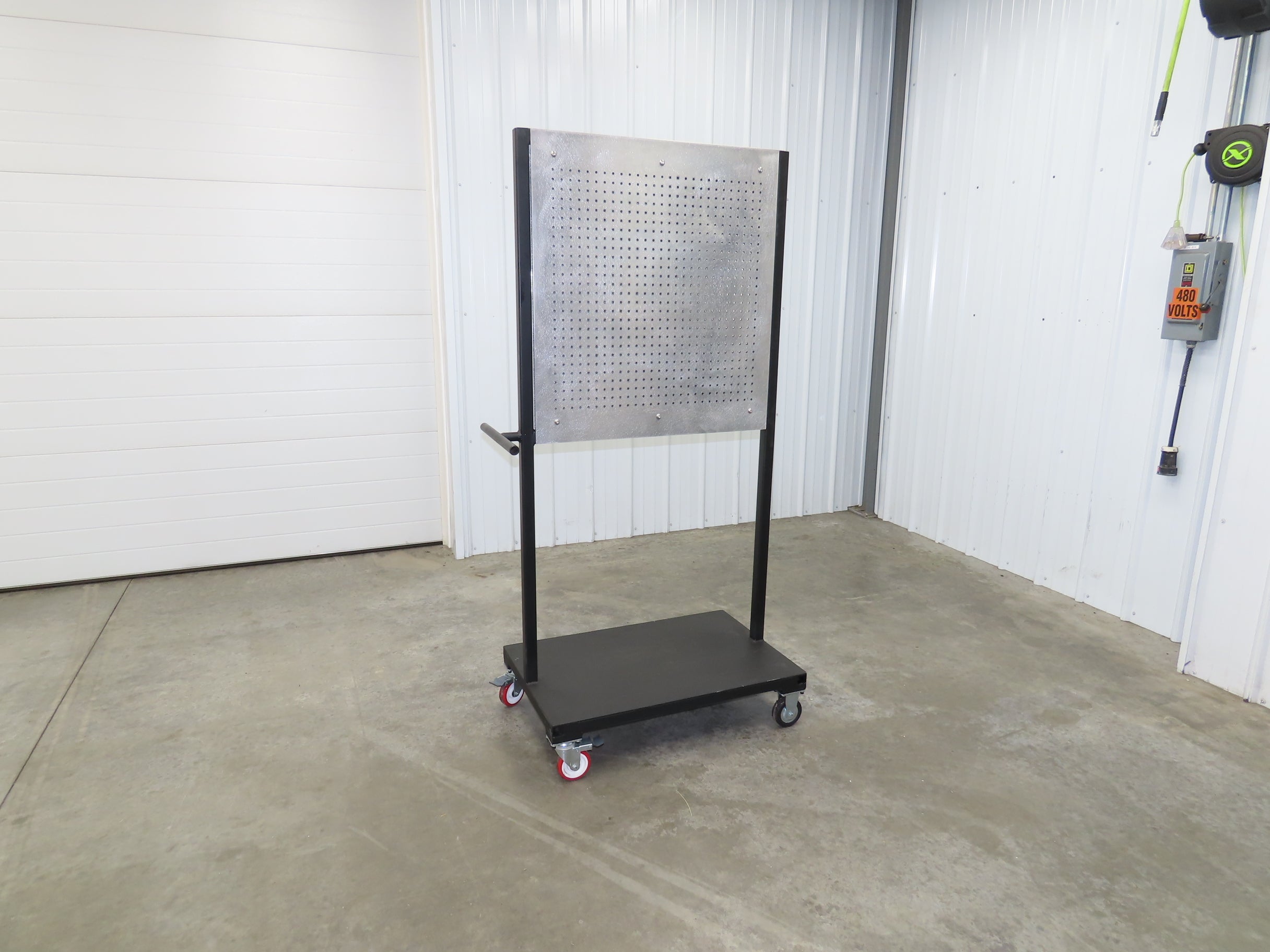 Mobile Work Cart Pegboard Workstation Caster Wheels 31x34" W/ 34x22" B ...