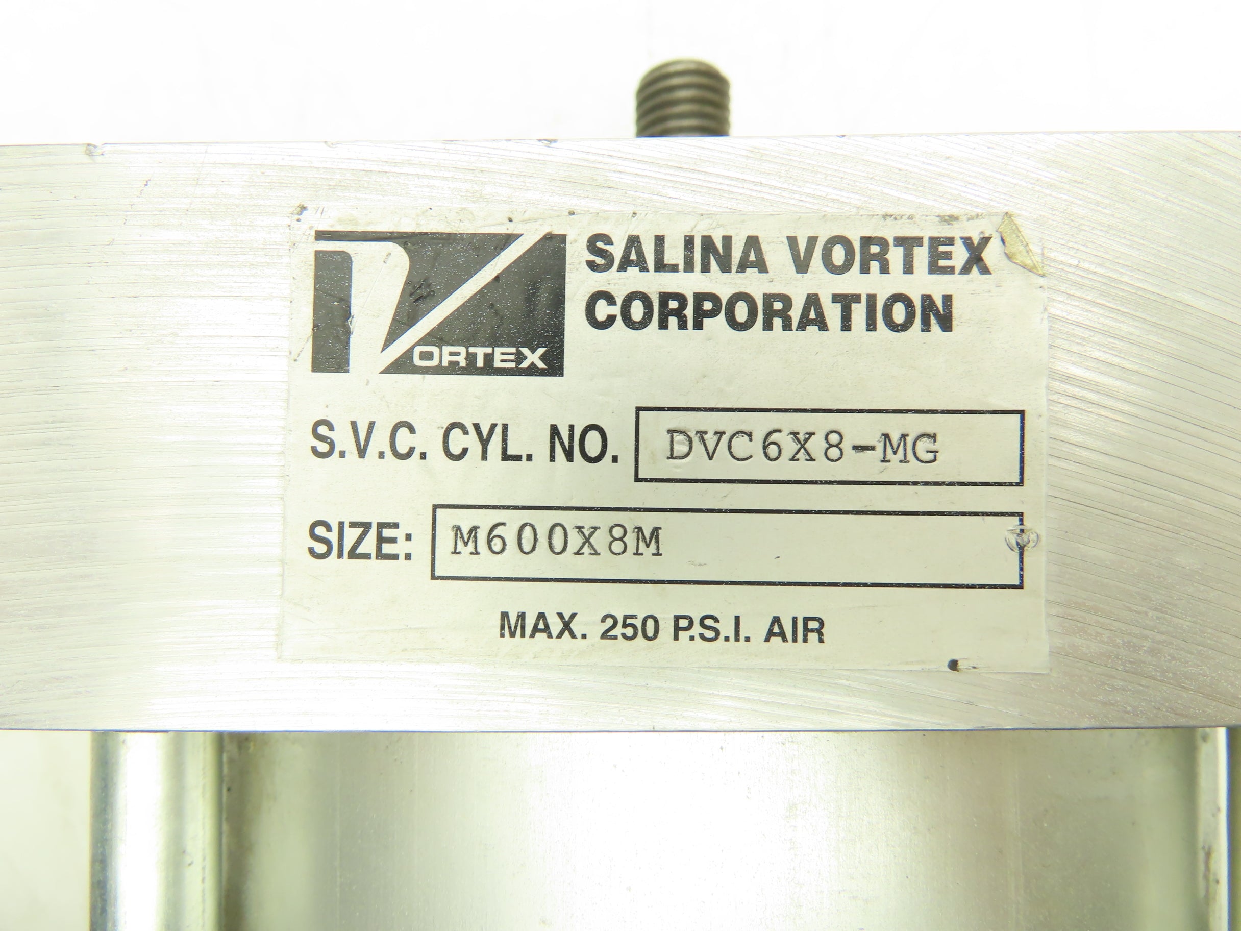 Salina Vortex DVC6X8-MG Pneumatic Air Cylinder 6" Bore 8" Stroke 250ps ...