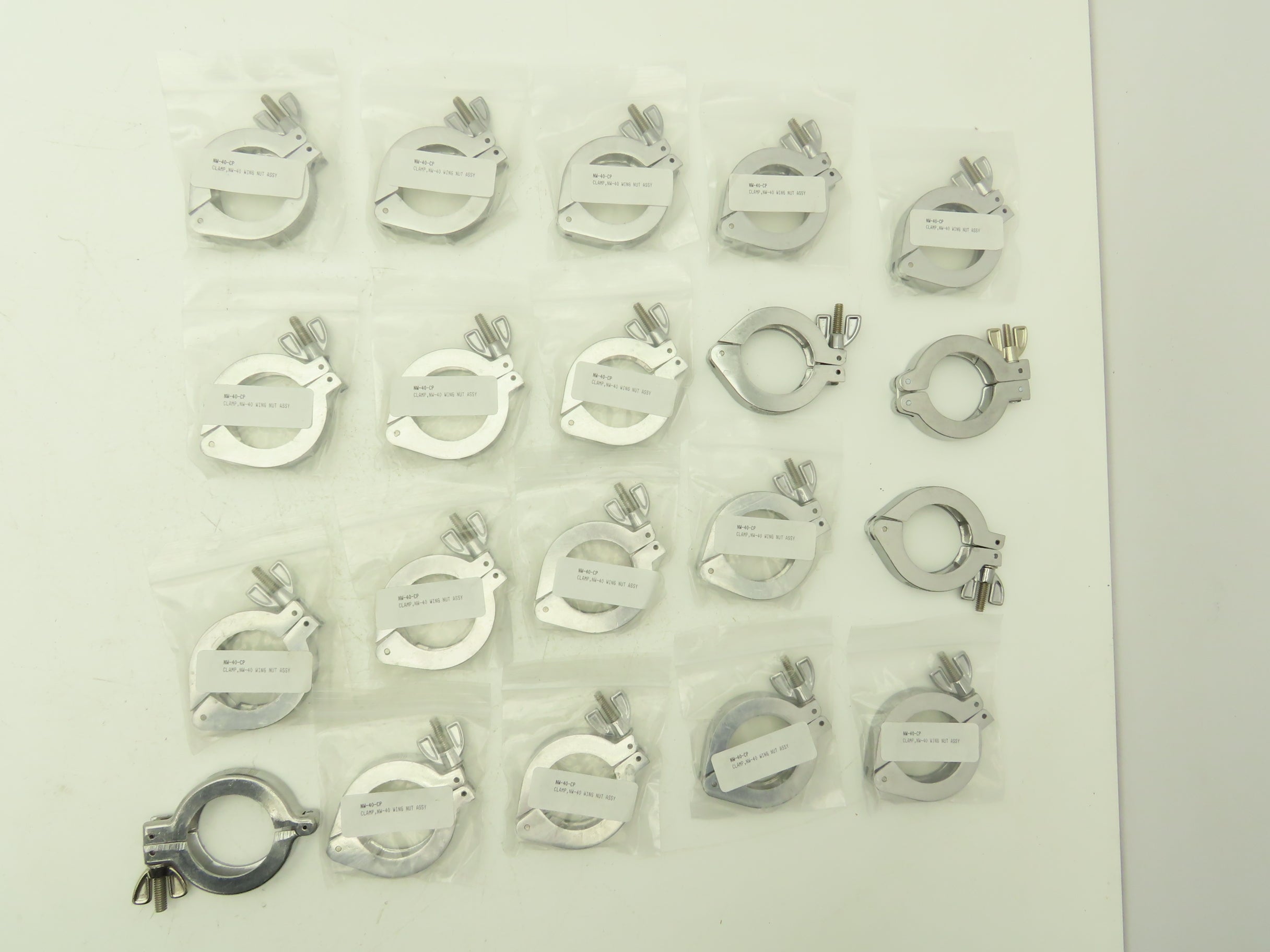 Nor-Cal NW-40-CP Aluminum Wing Nut Clamp for DN 40 ISO-KF Flange Lot o ...