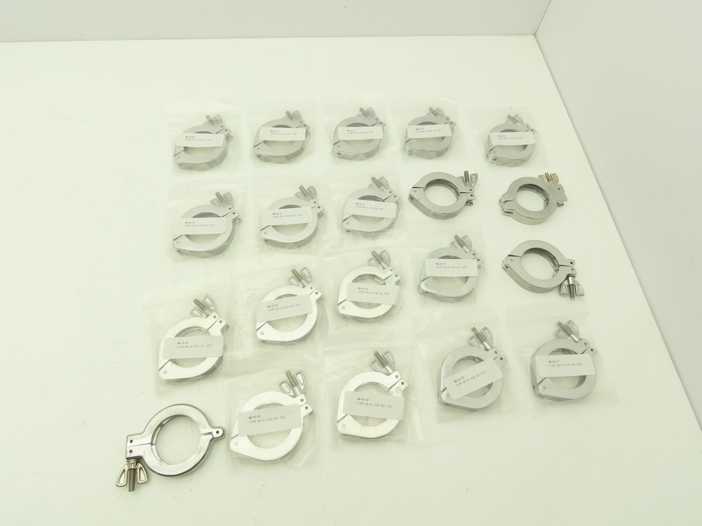 Nor-Cal NW-40-CP Aluminum Wing Nut Clamp for DN 40 ISO-KF Flange Lot o ...