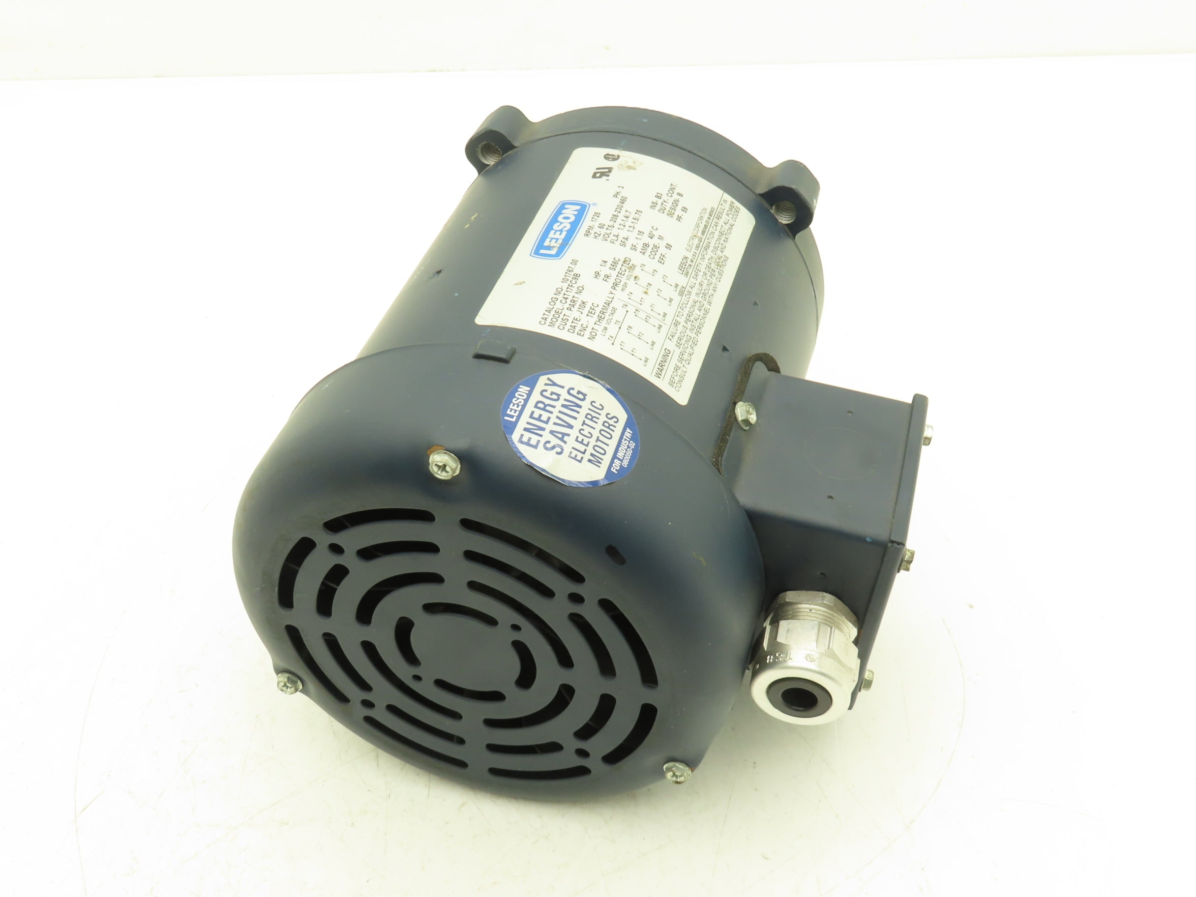 Leeson Electric C4T17FC9B AC Motor 1/4Hp 1725 RPM 230/460V 3PH 56C 101 ...