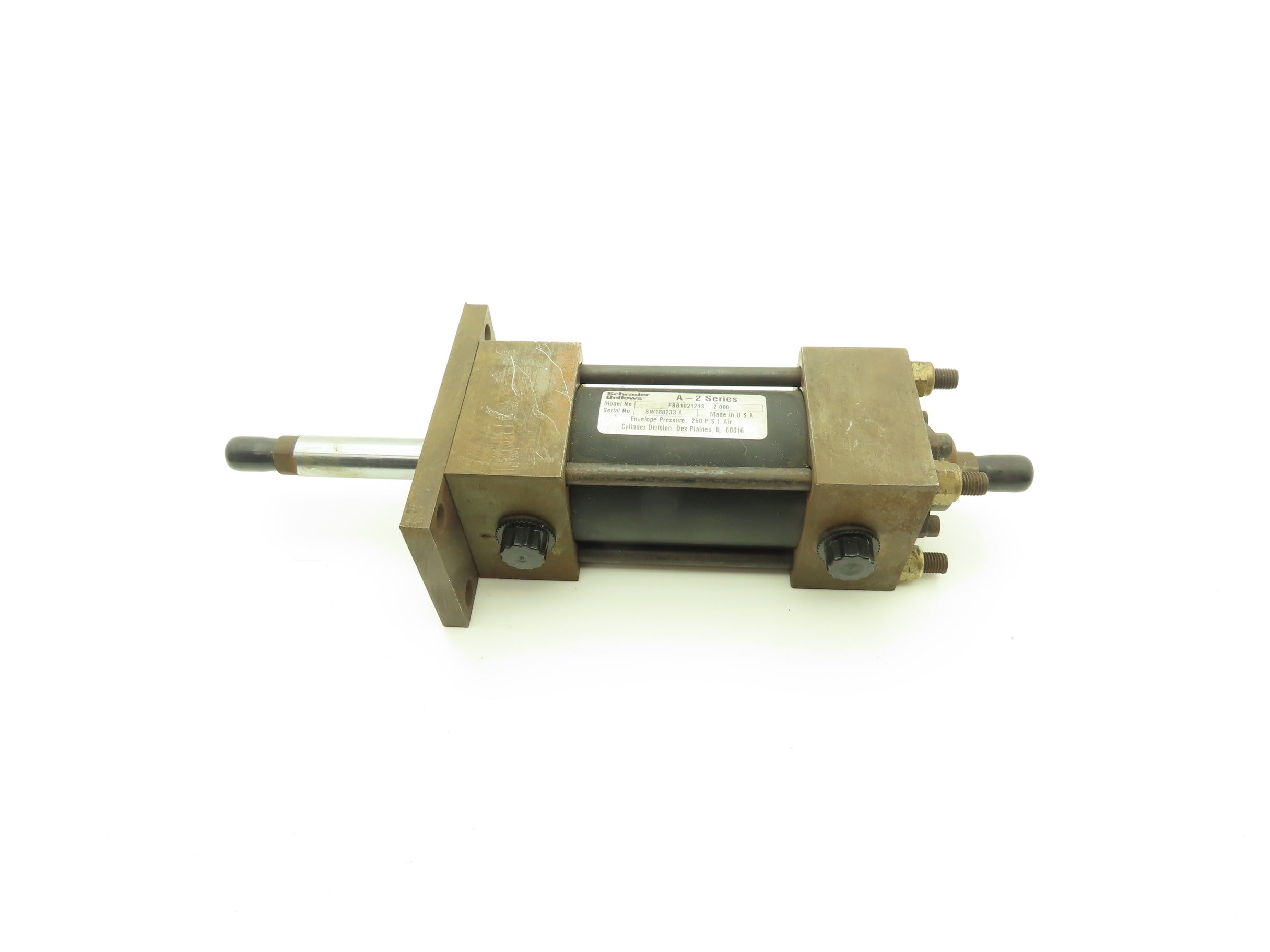 Schrader Bellows FBB102121S Double Rod Pneumatic Air Cylinder 2" Bore ...