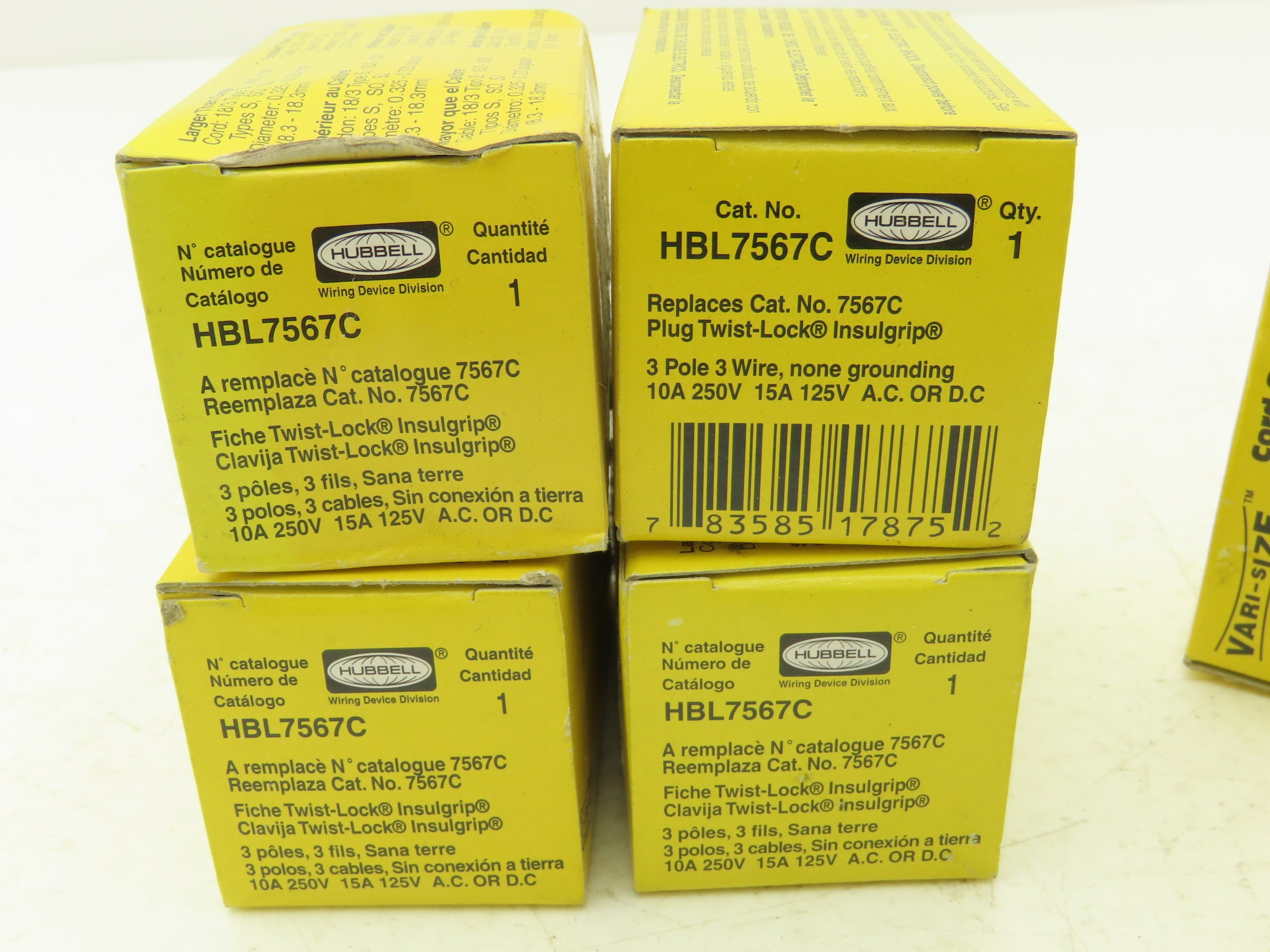 Hubbell HBL7567C Twist-Lock Male Plug 10/15A 125/250VAC 3-Pole 3-Wire ...