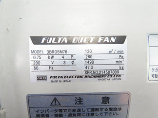 Fulta Electric DBRO5M76 Tube Axial Blower Duct Fan 20" 4237 CFM 0.75kw ...
