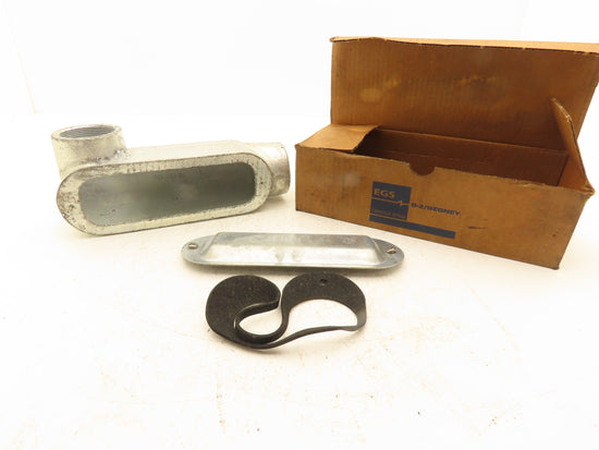 EGS OZ Gedney LL-200 Rigid LB Conduit Body 2" Threaded Hubs Mall Iron ...