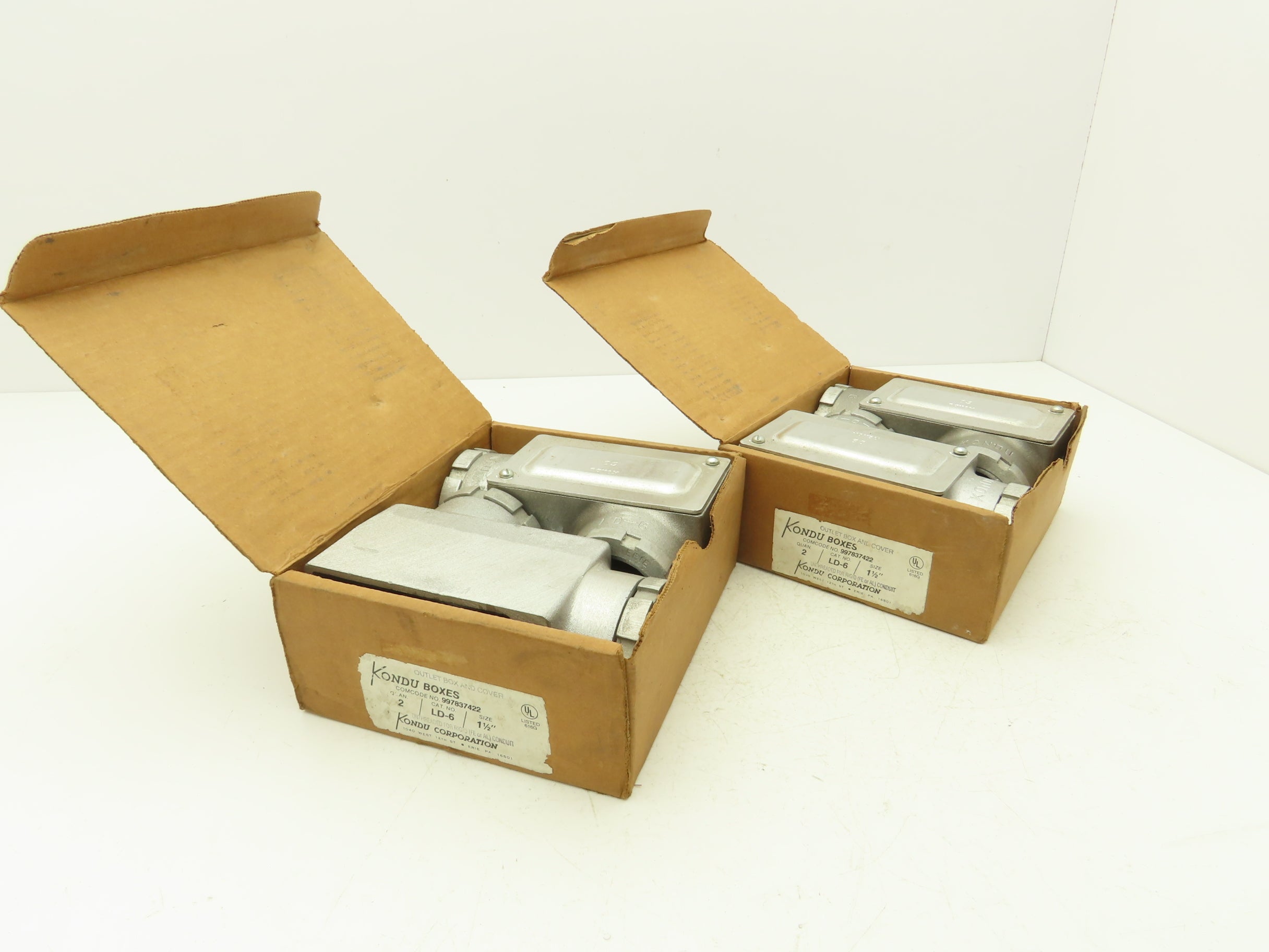 Kondu LD-6 Ridgid 1-1/2" Right Angle Conduit Outlet Box Lot of 4 ...