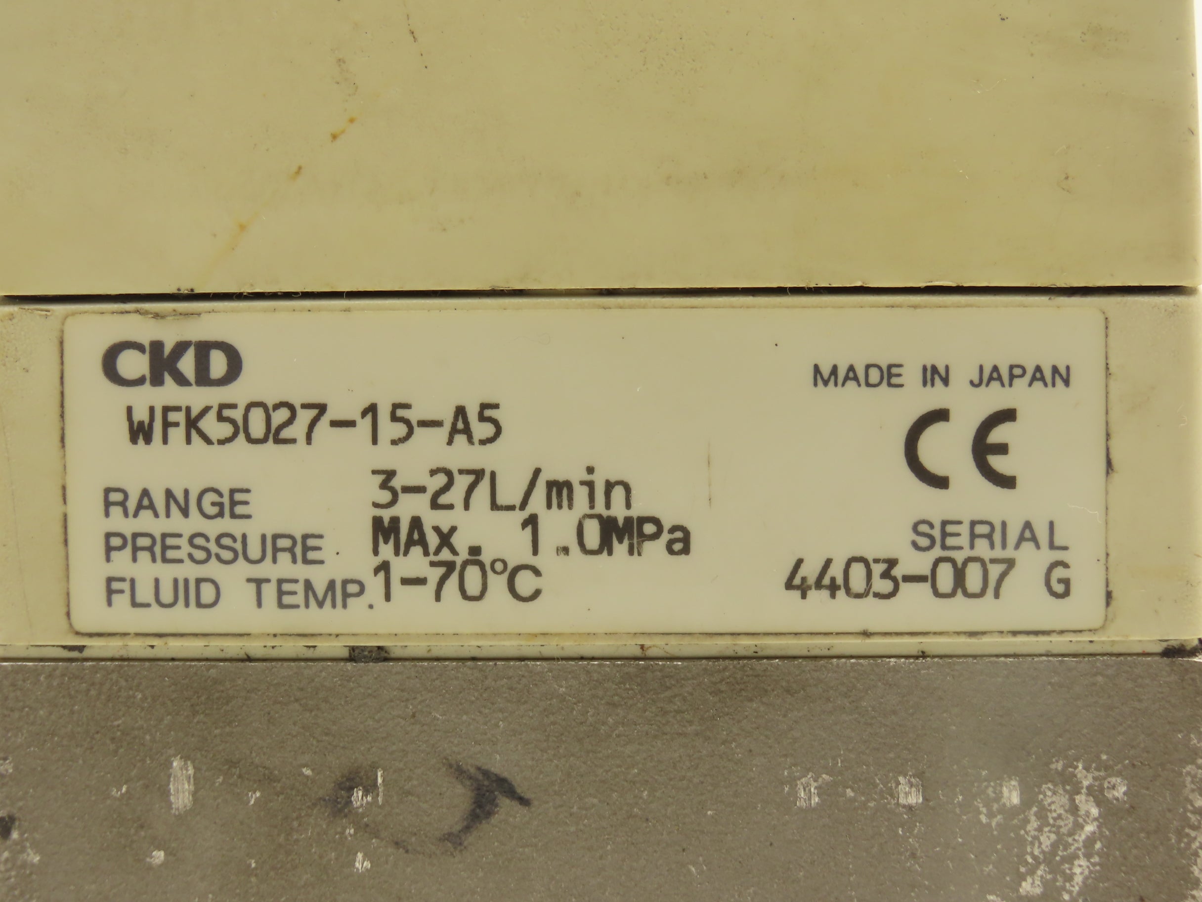 CKD Fluerex WFK5027-15-A5 Karman Vortex Flow Meter Sensor 3-27L/min Rc ...