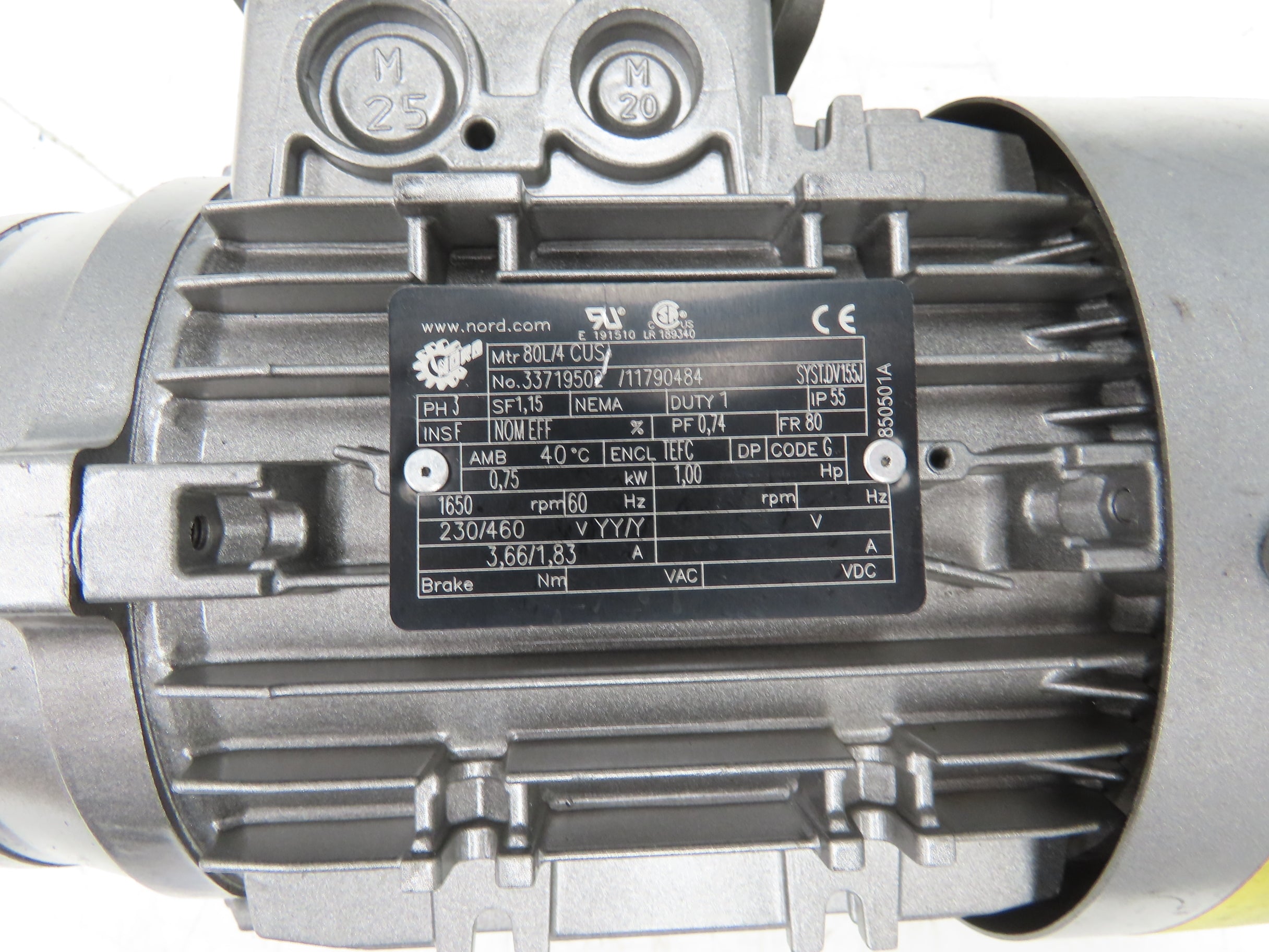 Nord 1SM50AX-80L/4 CUS Gearmotor 5:1 Ratio 330 RPM .75kw 230/460V Holl ...