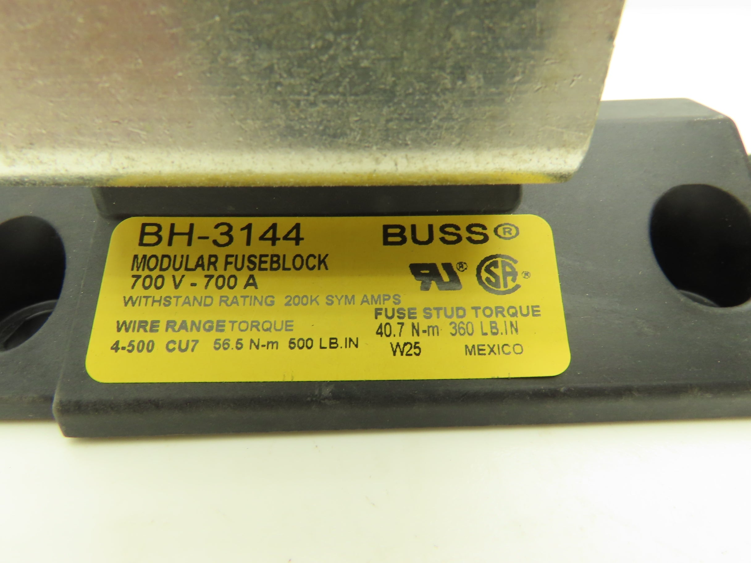 Cooper Bussman BH-3144 Buss Modular Fuseblock 1 Pair 770V - 700A 200k ...
