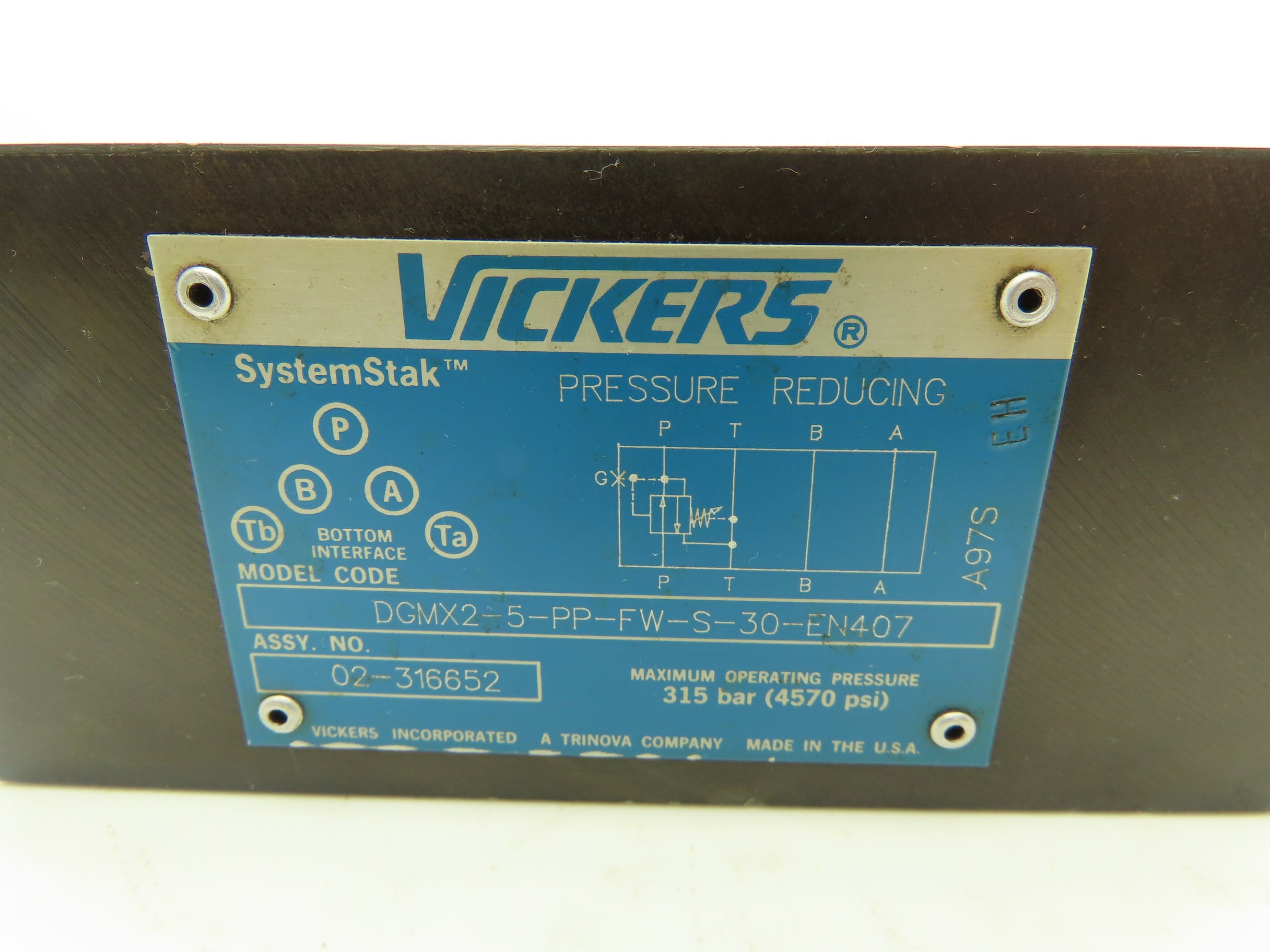 Vickers DGMX25PPFWS30EN407 SystemStak Hydraulic Pressure Reducing Valv ...