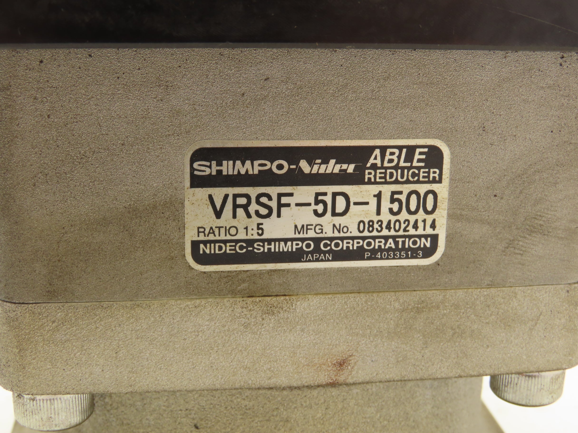 Shimpo-Nidec VRSF-5D-1500 Able Planetary Reducer 5:1 Ratio Inline Serv ...
