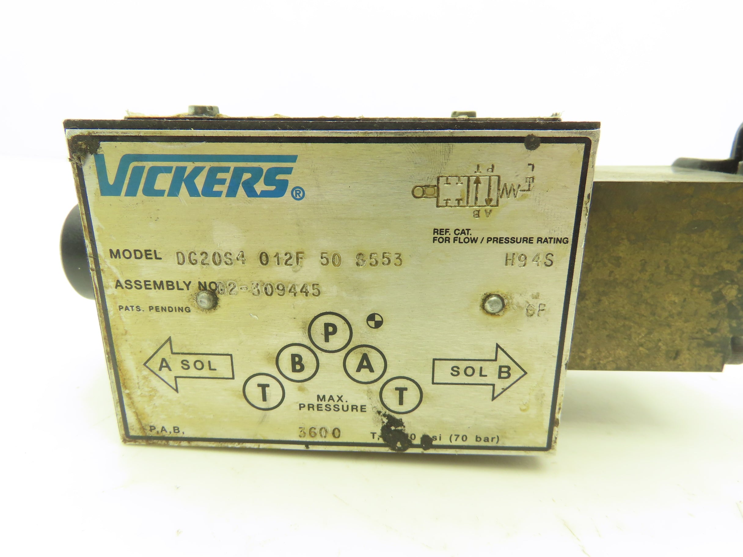 Vickers DG20S4 012F 50 S553 Directional Control Valve Spring Lever ...