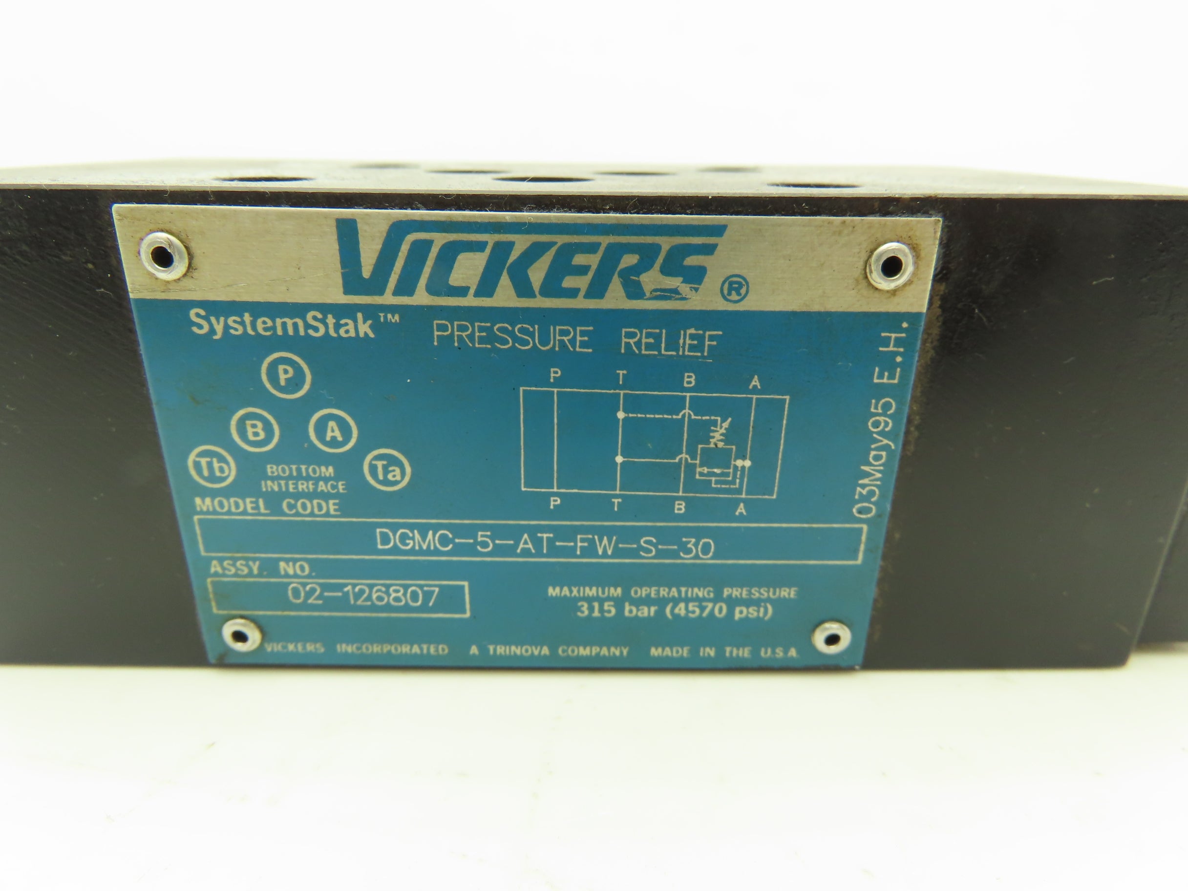 Vickers DGMC-5-AT-FW-S-30 SystemStak Hydraulic Pressure Relief Valve 4 ...