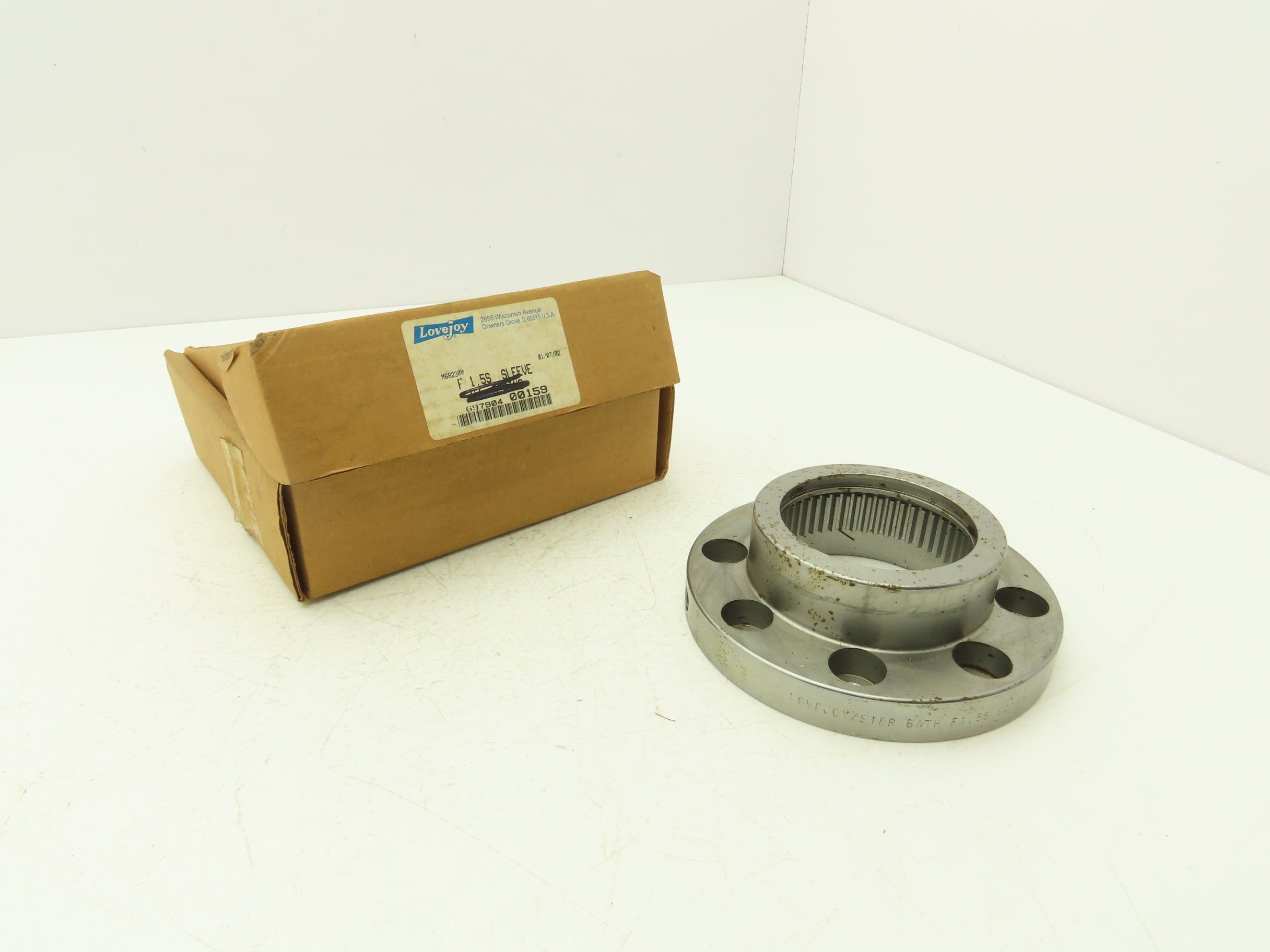 Lovejoy F 1.5S Flanged Gear Coupling Sleeve Exposed Bolt 8 Hole No O-R ...