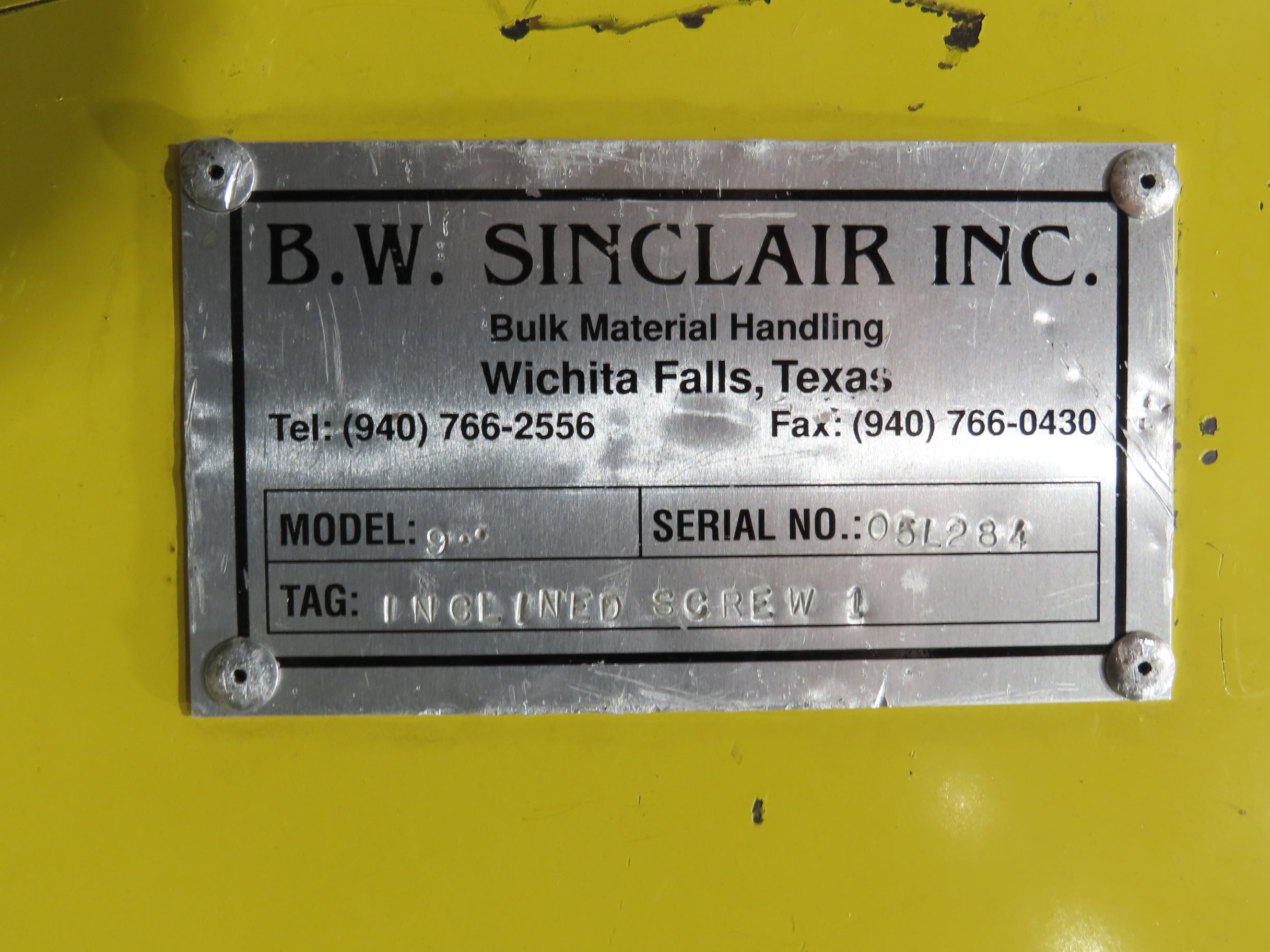 BW Sinclair 10" Screw Conveyor Food Grade Dry Bulk Feeder 3PH Belt Dri ...