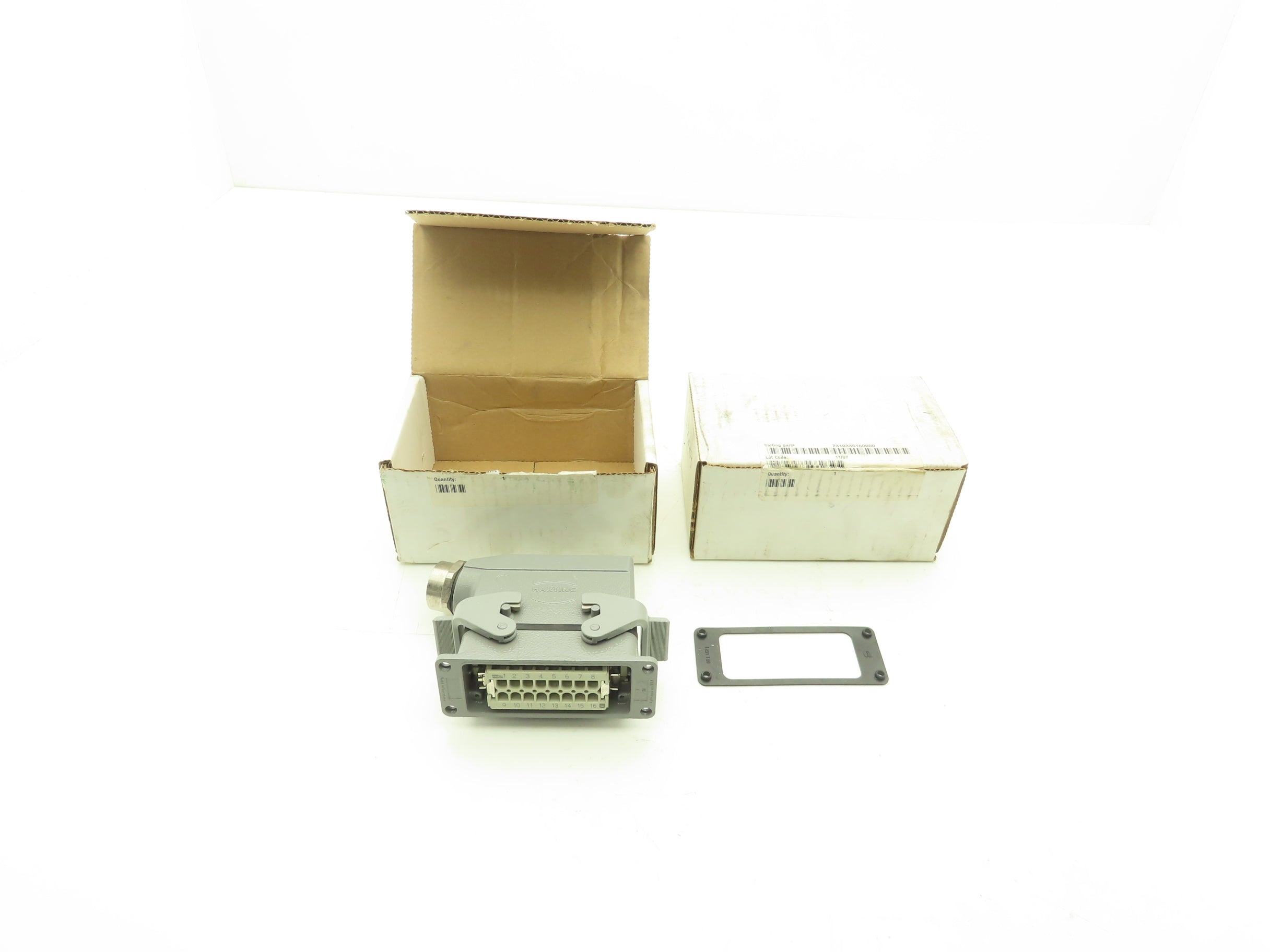 Harting 7310335160000 16-Pin Connector 16A Receptacle Hood 3/4"NPT Lot ...