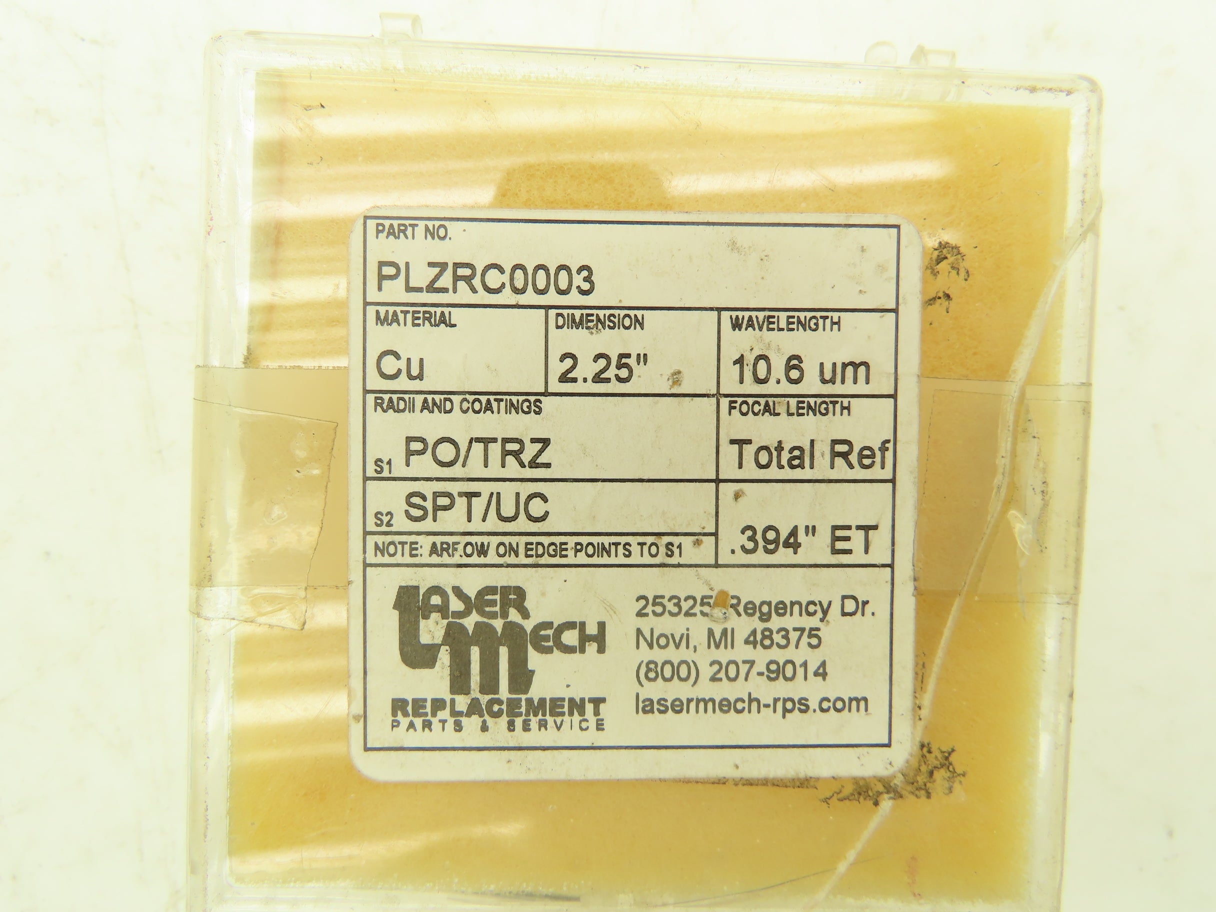 Laser Mech PLZRC0003 Total Reflector Mirror Copper Cu 2.25" Dia 10.6um ...