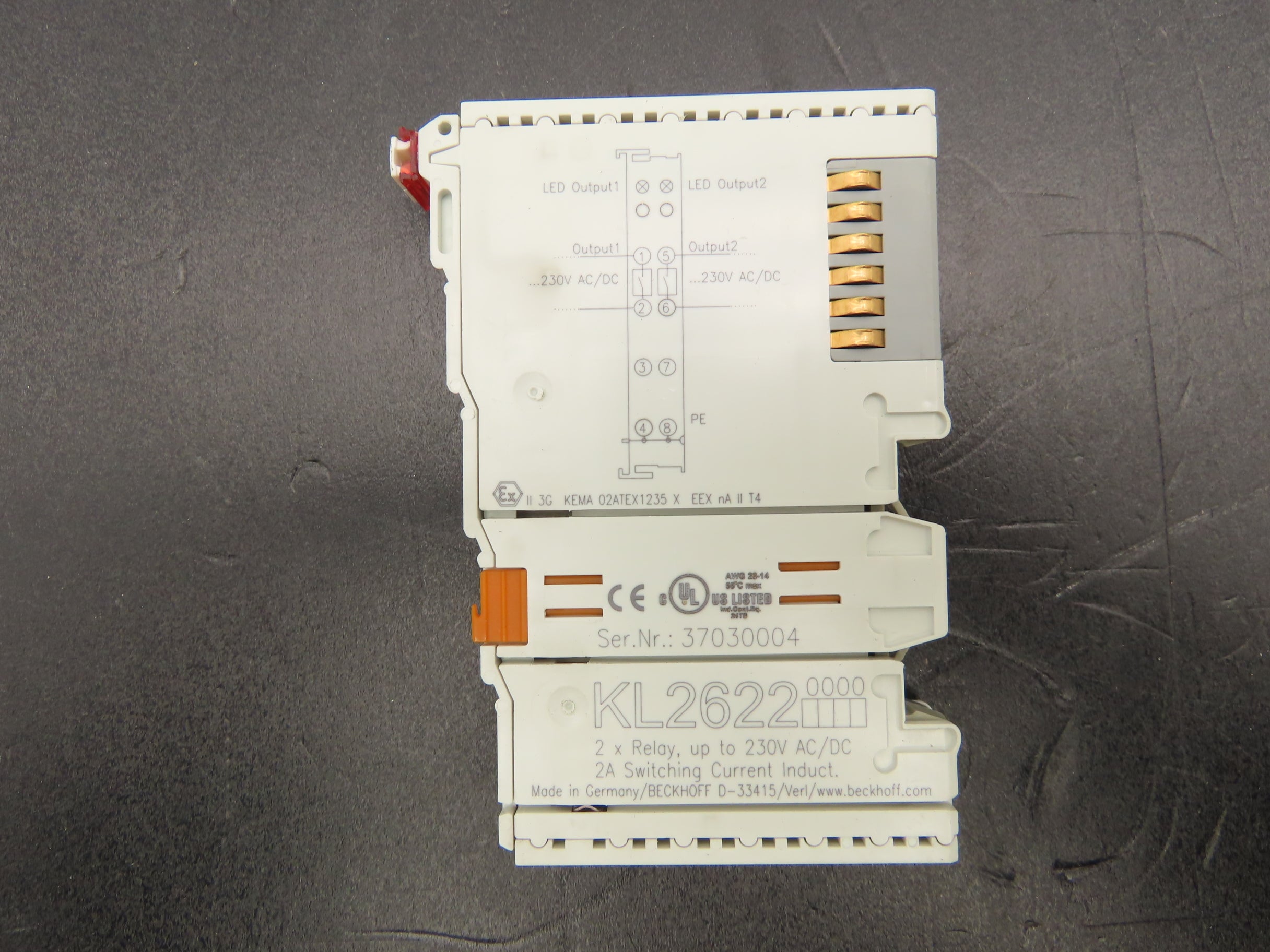 Beckhoff KL2622 2-Channel Relay Output Bus Terminal 230VAC/30VDC 5A Lo ...