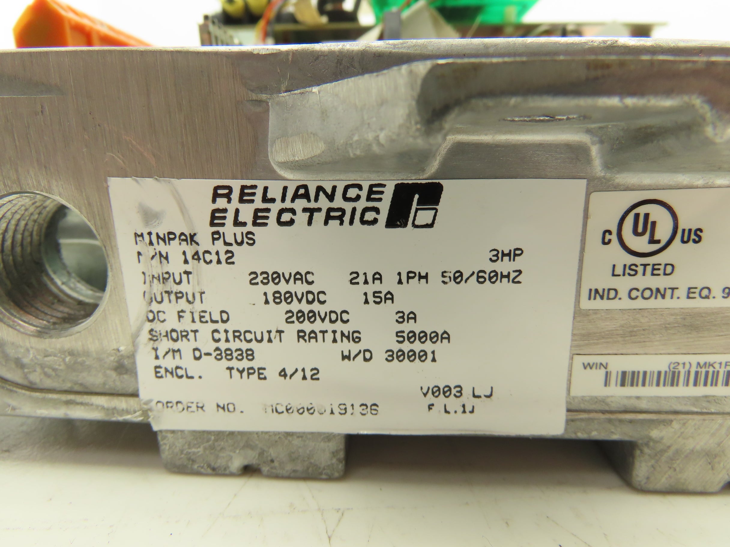 Reliance 14C12 MinPak Plus VS Variable Speed Drive 3Hp 230VAC 1PH- 180 ...