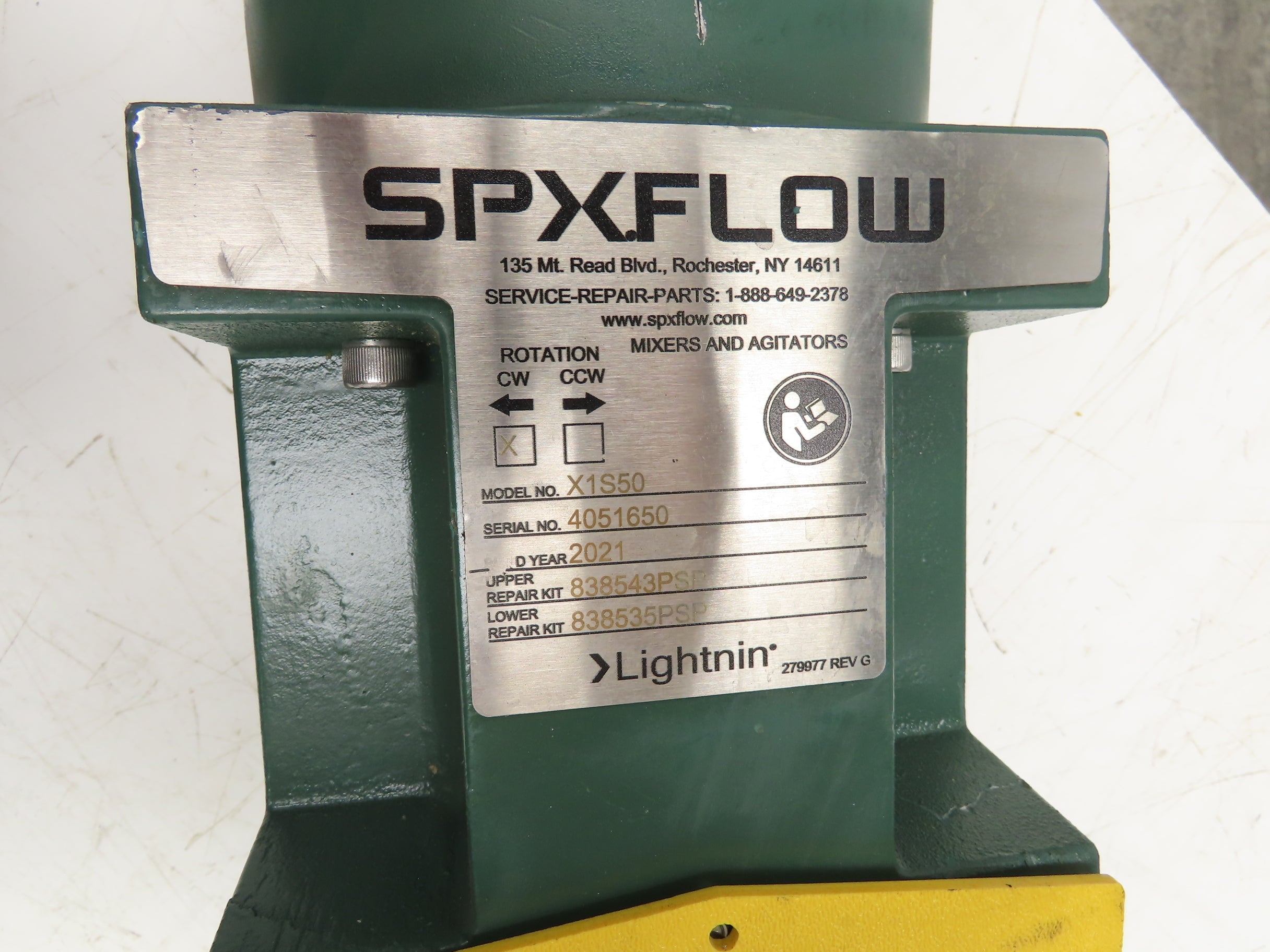 Lightnin SPX Flow X1S50 Flanged Tank Mixer Agitator 4"x 38" Impeller C ...