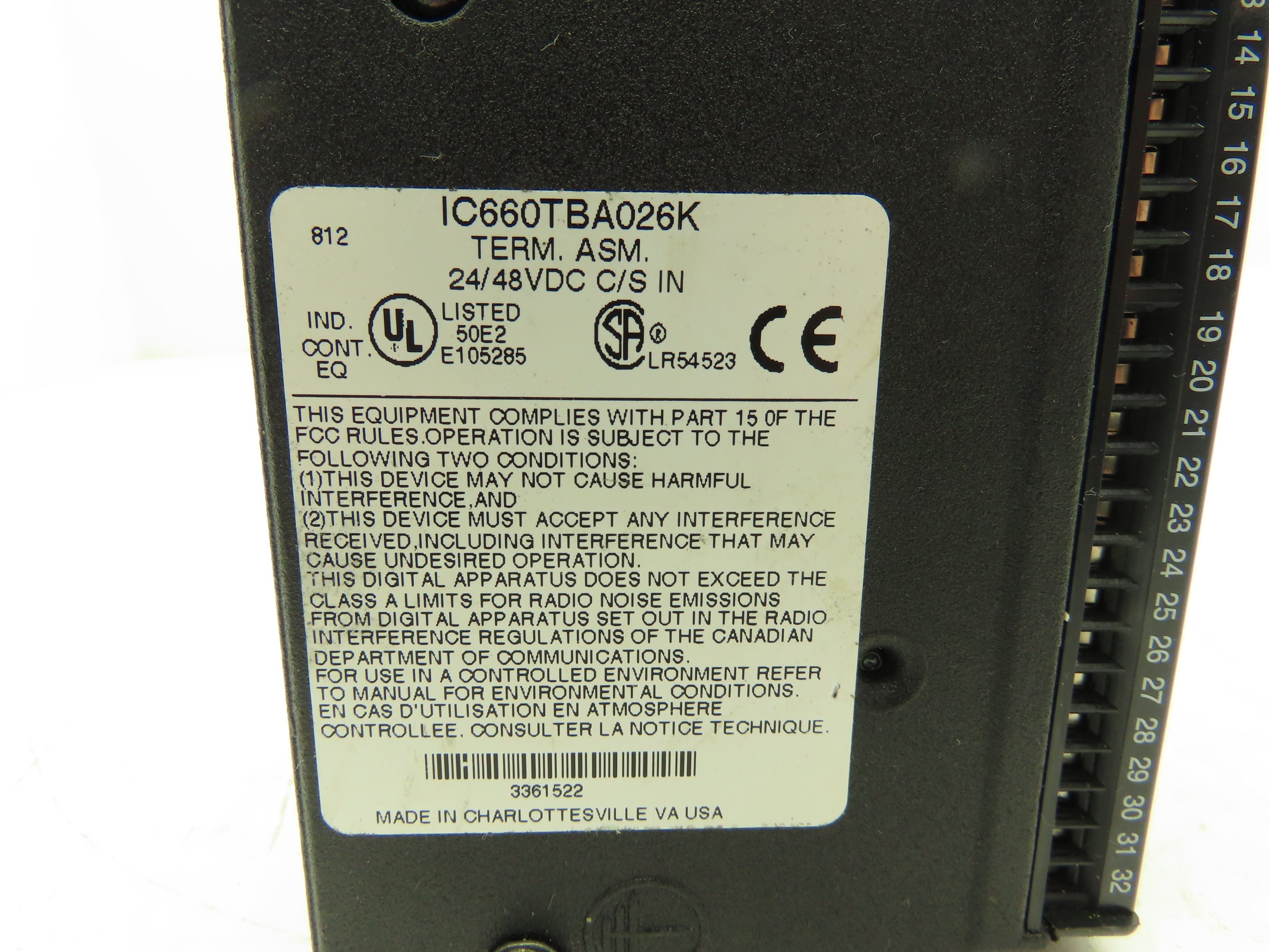 GE Fanuc IC660TBA026K Genius PLC Analog I/O Module 115V 6 Input – ARROW ...