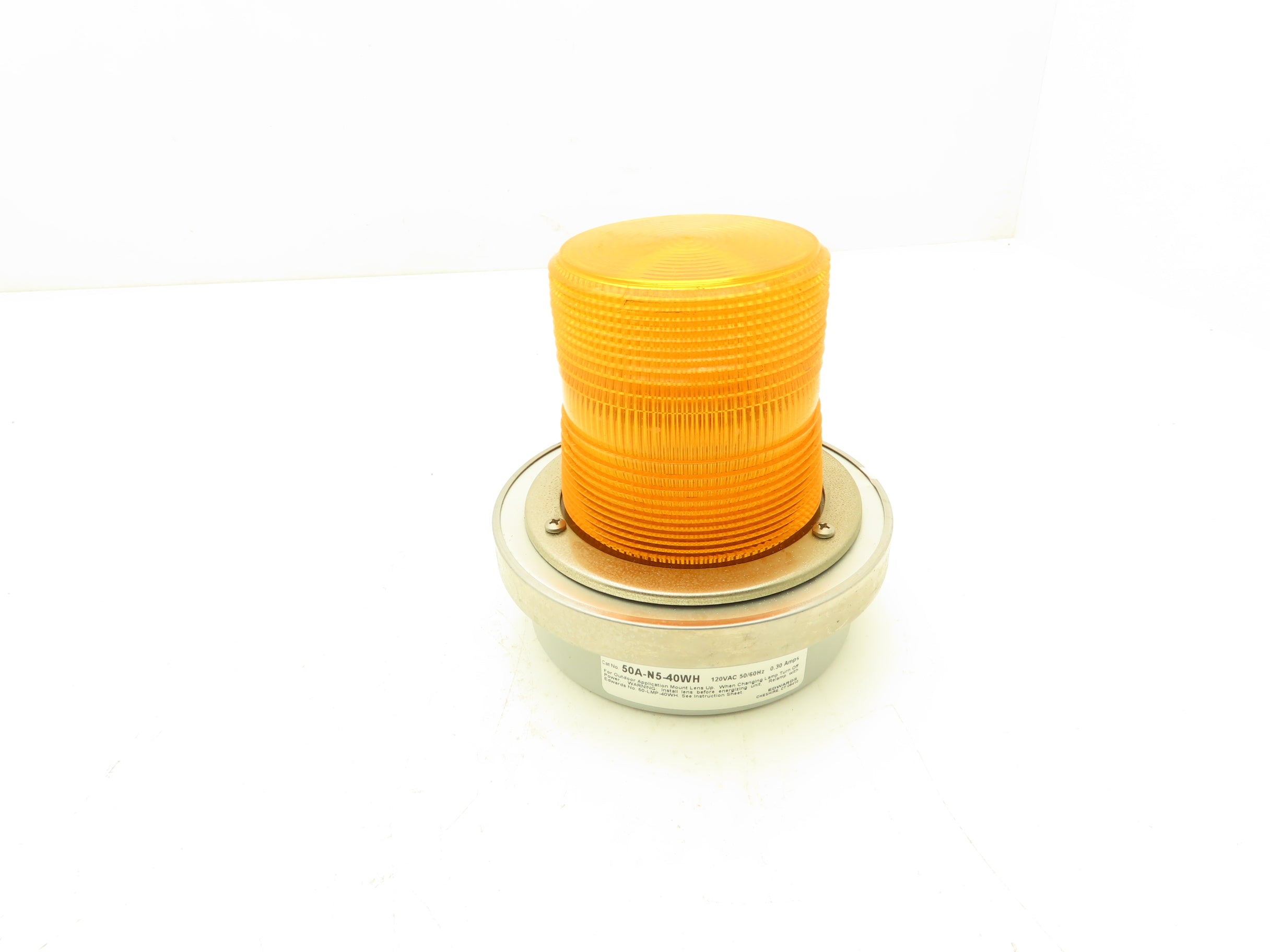 Edwards 50A-N5-40WH Adaptabeacon Amber Signaling Warning Light Base 6 ...