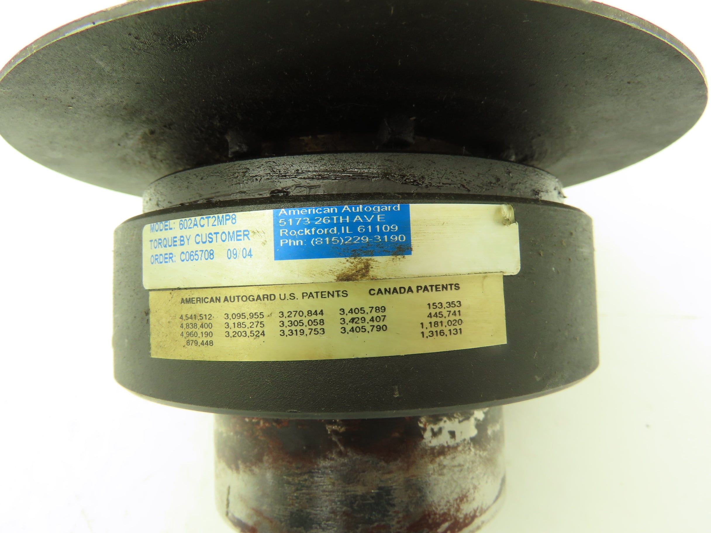 American Autogard 602ACT2MP8 Pneumatic Torque Limiter Clutch Brake 1-1 ...
