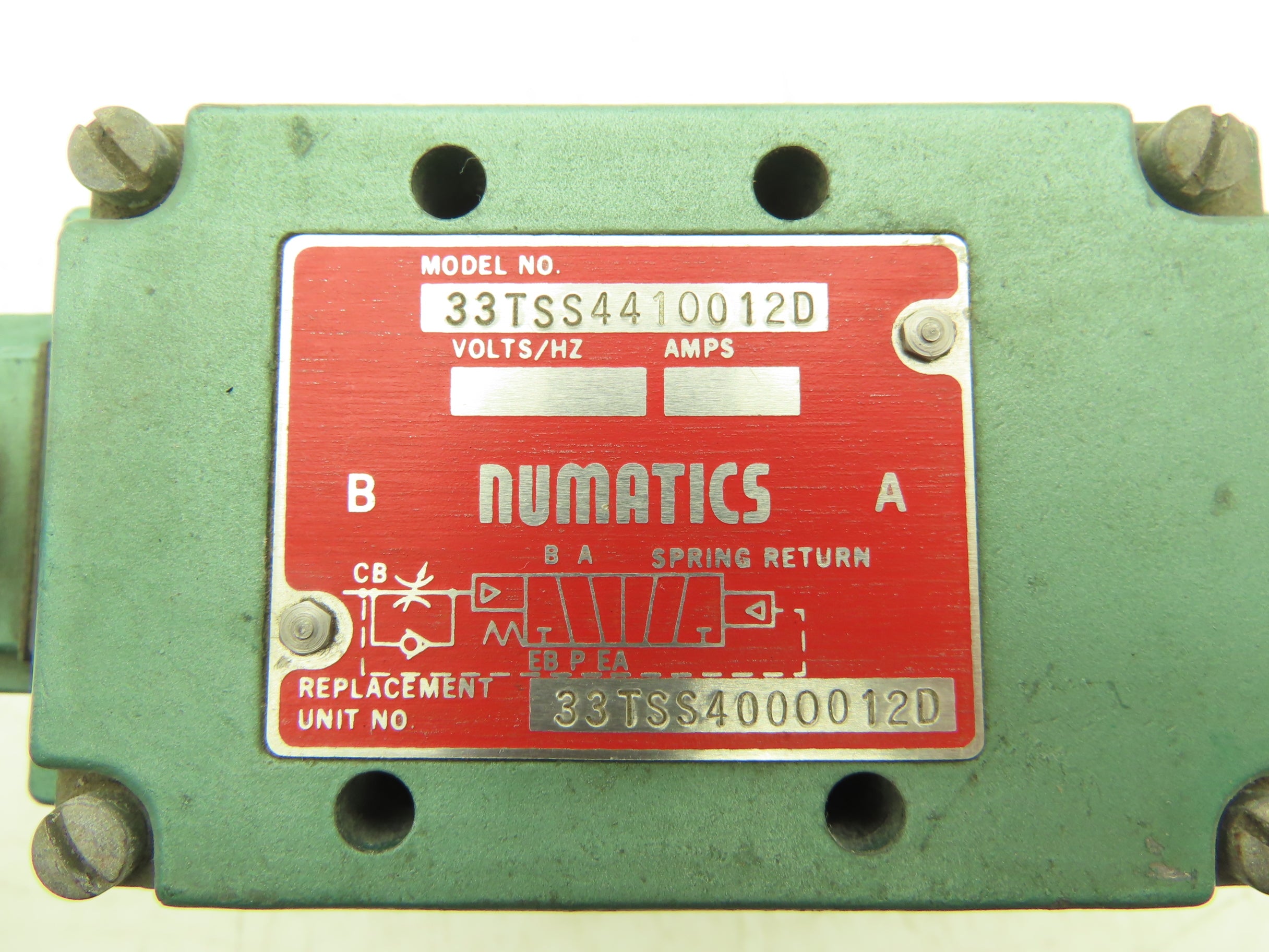 Numatics 33TSS4410012D Pneumatic Valve w/Single Manifold Block 150 PSI ...
