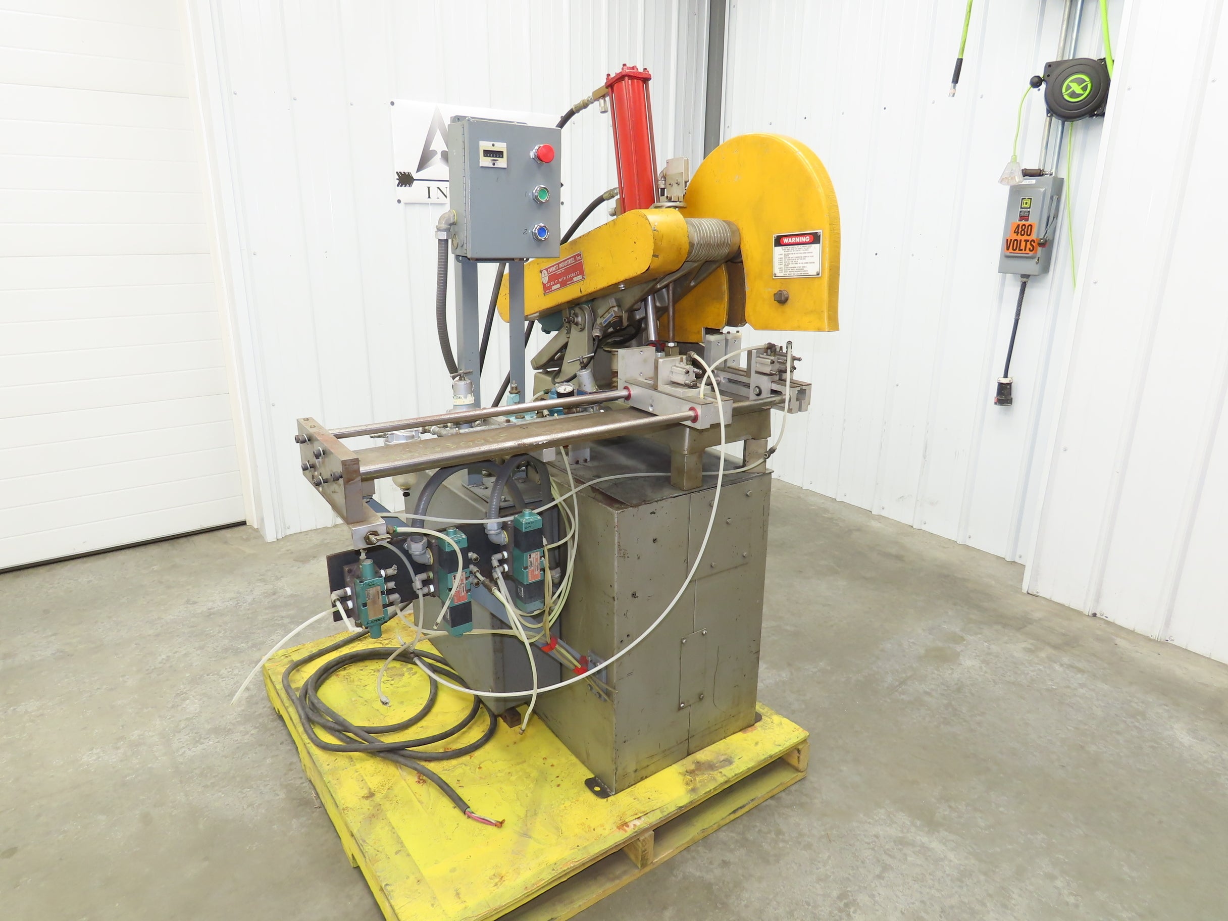 Everett 16 Cut Off Abrasive Metal Saw 16" Blade 5Hp Pneumatic Automati ...