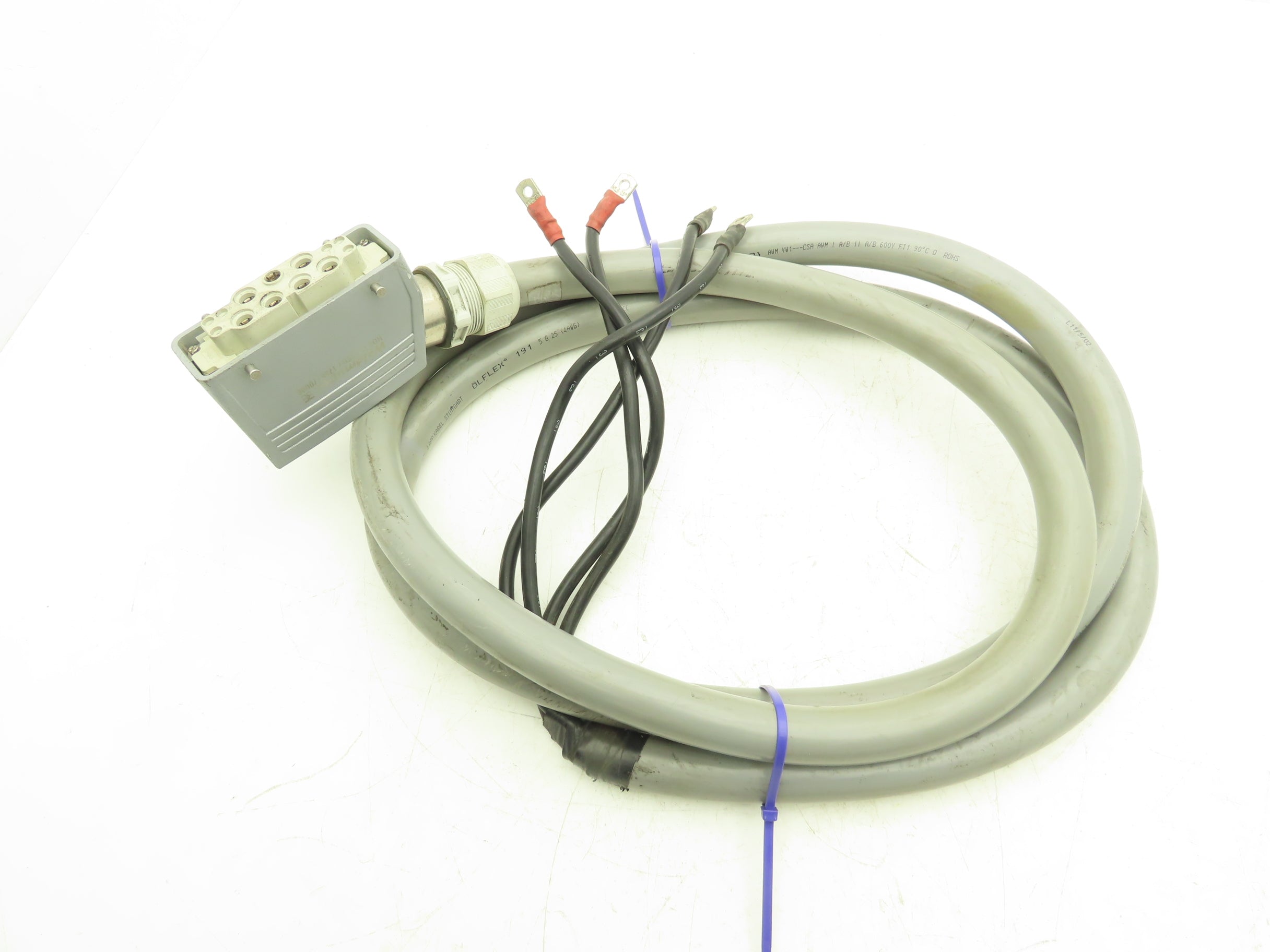 Lapp Kabel Olflex 191 5G25 Power Cable 4C 4AWG 600V 3PH w/6-Pin Connec ...