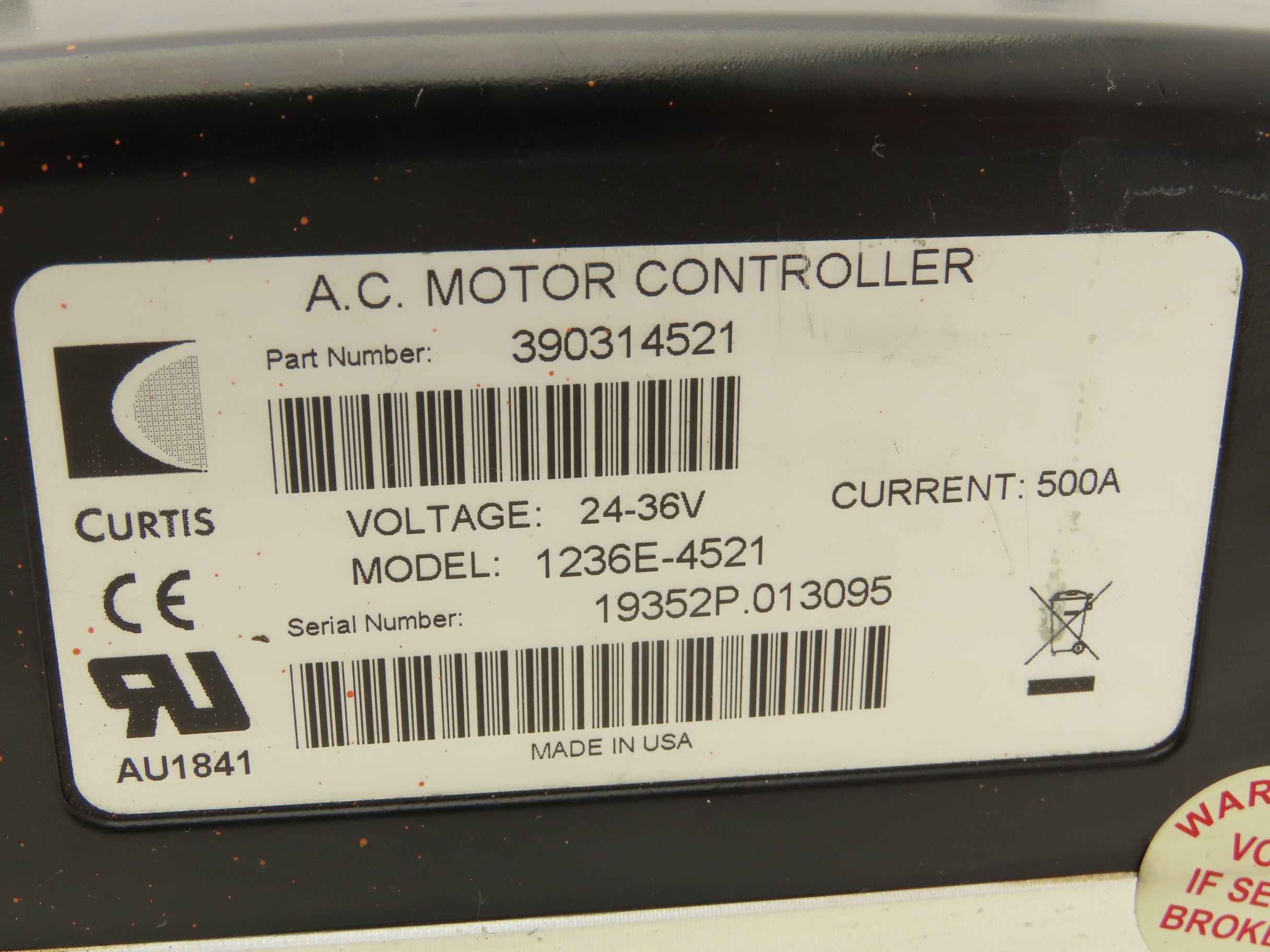 Curtis 1236E-4521 Forklift DC Motor Speed Controller 24-36V Off Rico P ...