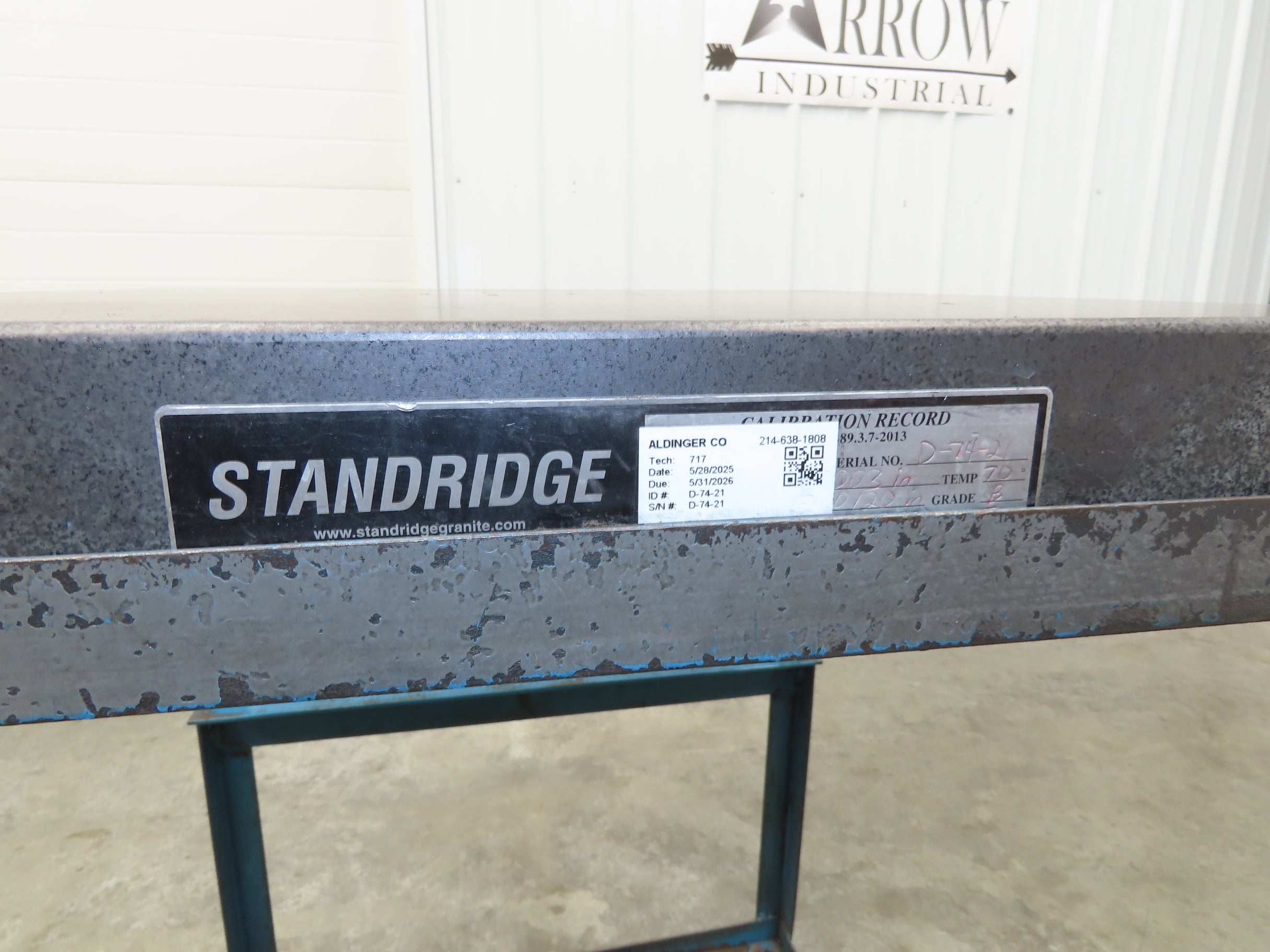 Standridge Black Granite Surface Inspection Plate 24 x 24 x 3" Metal S ...