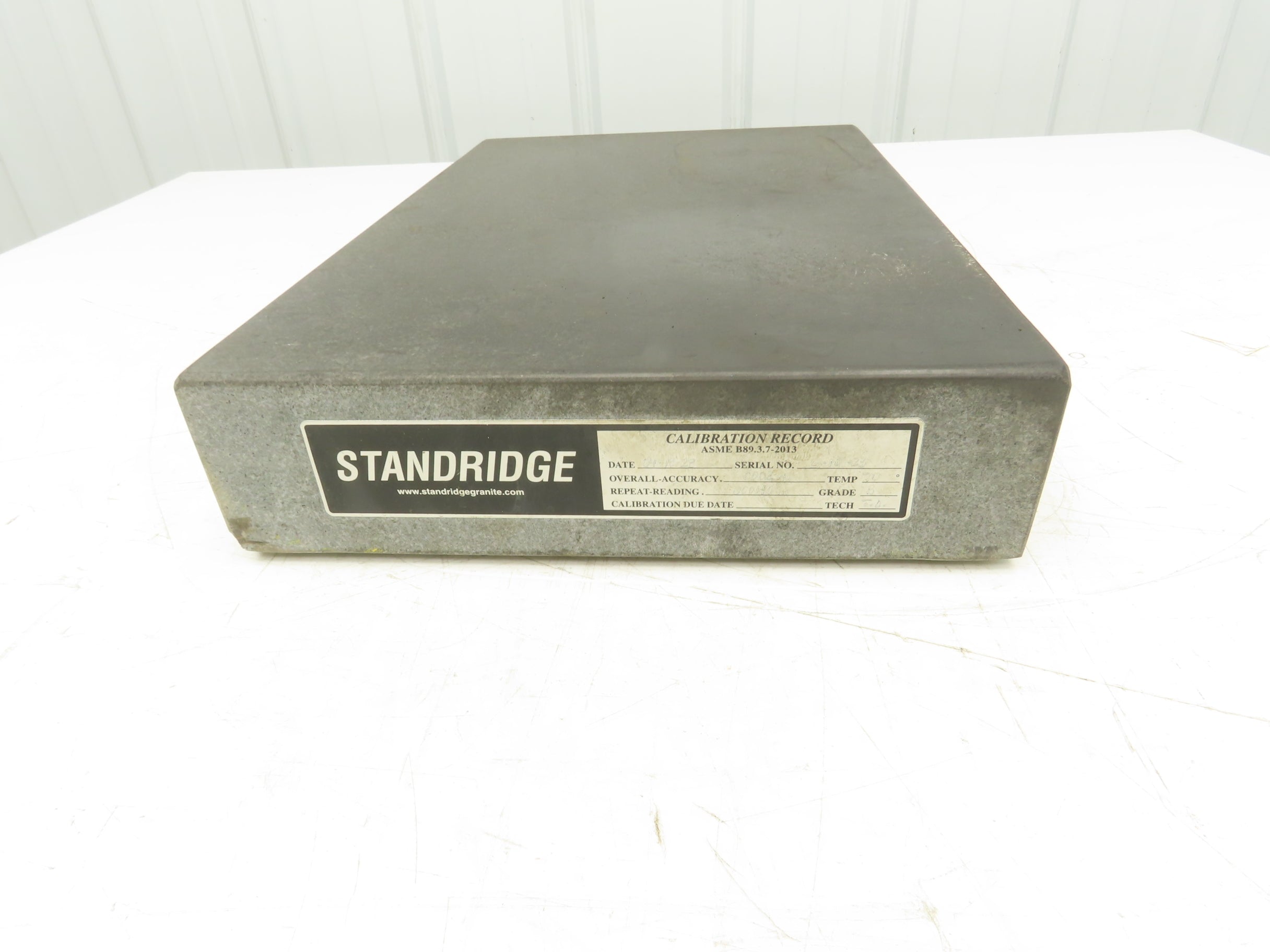 Standridge Granite Surface Inspection Plate 18 x 12 x 3" Tool Room Out ...