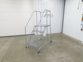 Uline H-1082-20 Rolling Ladder 4 Step 20" Work Platform 40" Top Step 4 ...