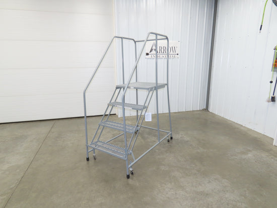 Uline H-1082-20 Rolling Ladder 4 Step 20" Work Platform 40" Top Step 4 ...