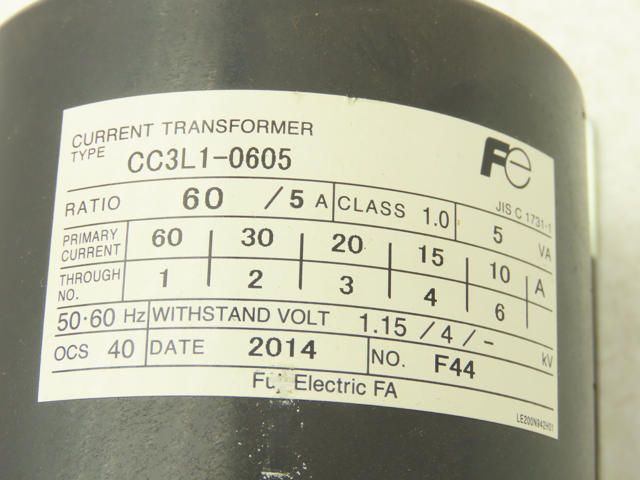 Fuji Electric CC3L1-0605 Current Transformer 60:5 Ratio 600V 60A 5VA ...