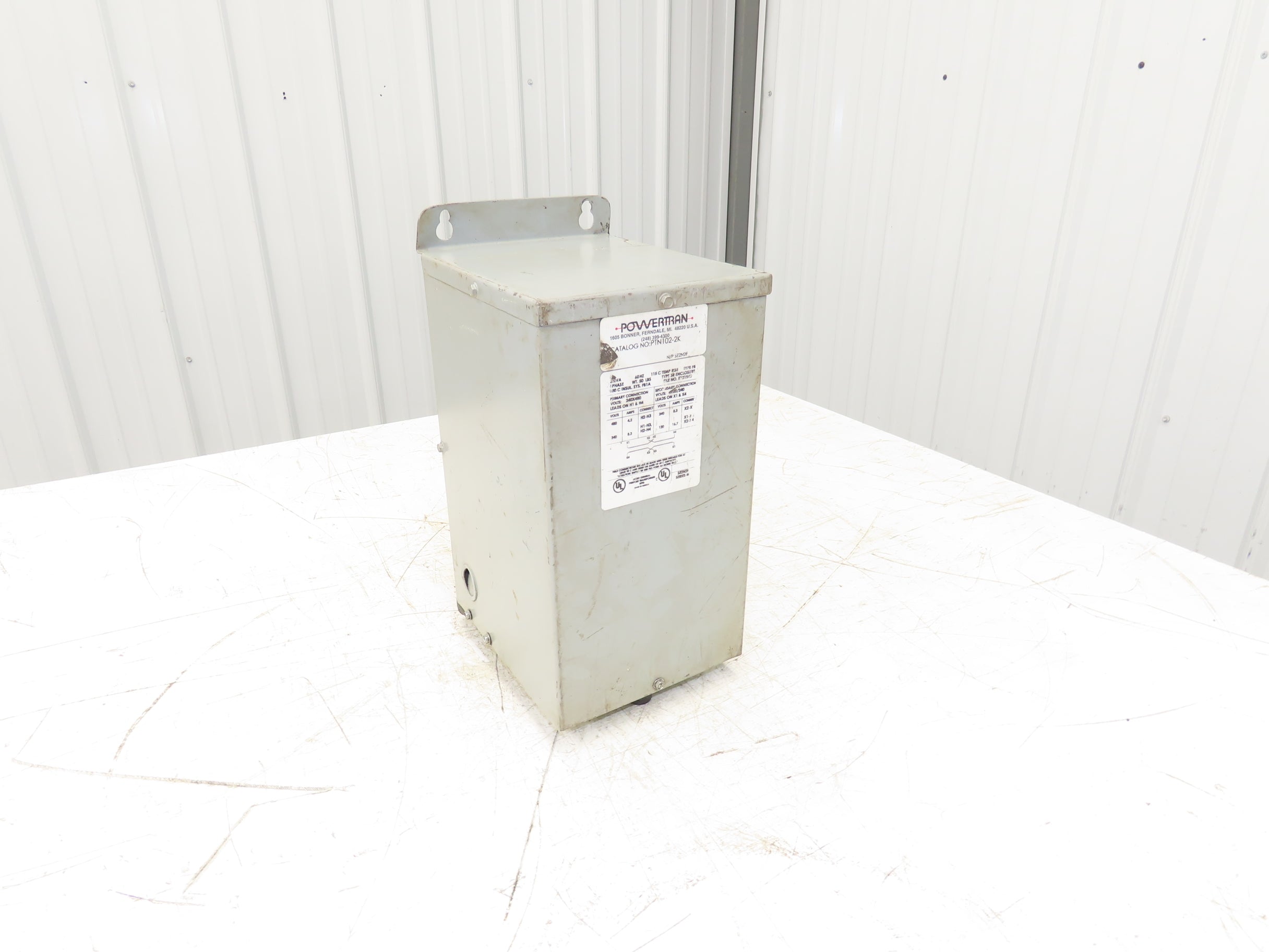 Powertran PTN102-2K Transformer 1PH 2KVA 240/480V HV 120/240V LV 3R ...