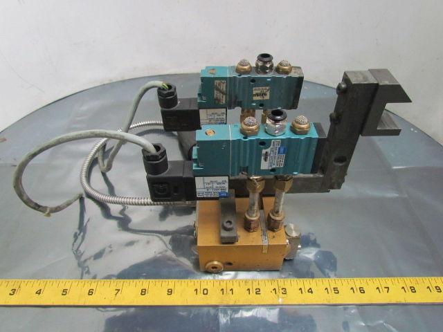 ITW Dynatec 7024 Twin Adhesive Glue Head Assembly 3-1/2" Spacing Heate ...